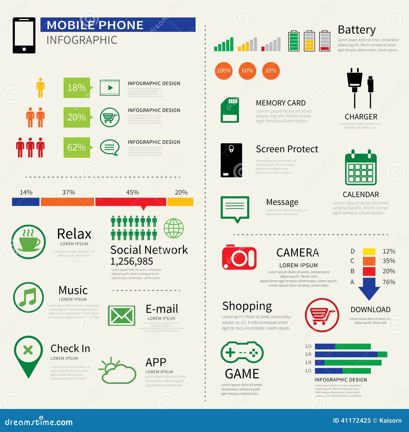 Mobile Smart Phone Infographic Stock Vector - Illustration of ...