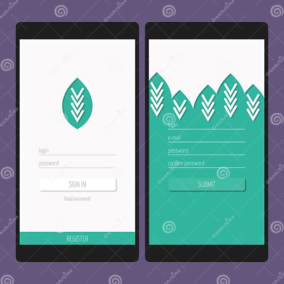 Mobile and Smart Phone Login Interface Form Stock Vector - Illustration ...