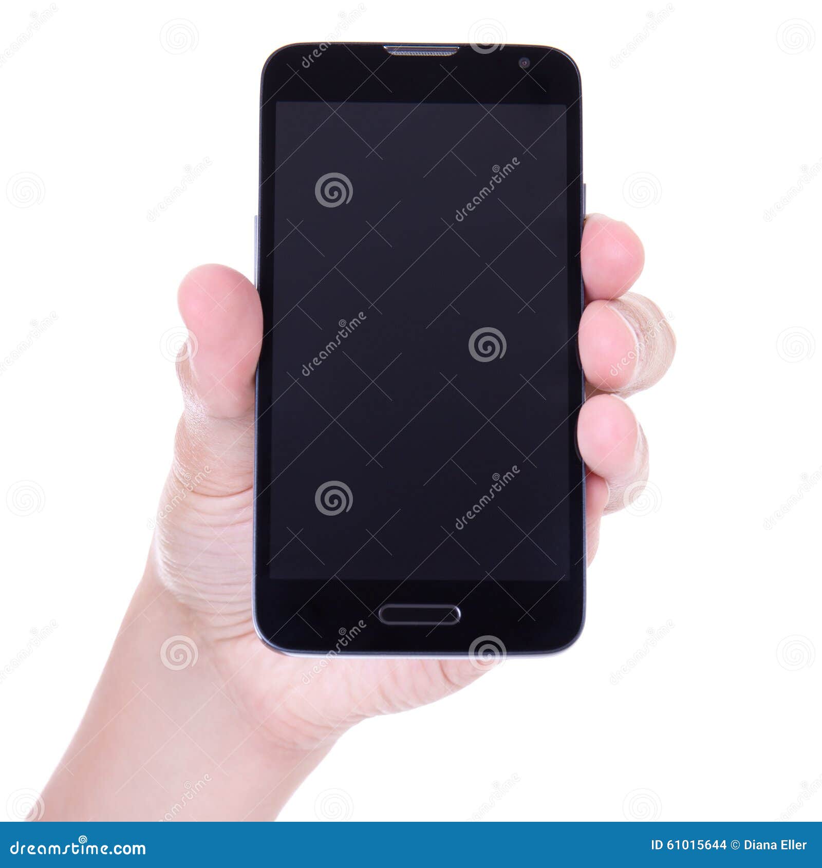 Mobile Smart Phone in Male Hand Isolated on White Stock Photo - Image ...