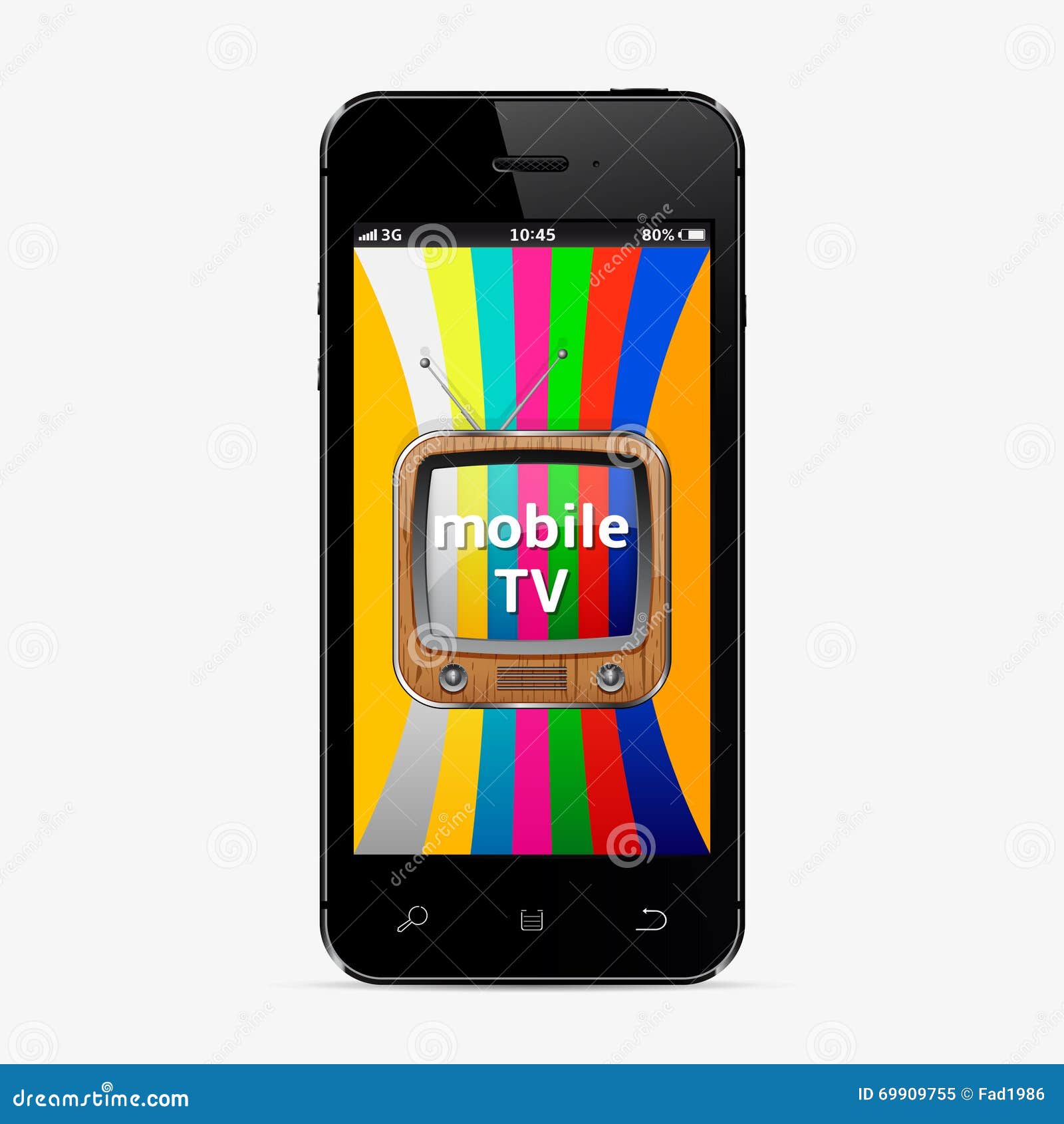 Mobile smart tv concept stock vector. Illustration of mobile - 69909755