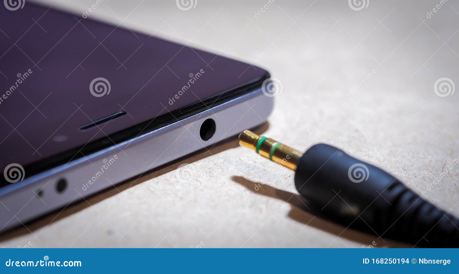 Mobile Smartphone Audio Cable Jack and Input Hole Stock Photo - Image ...