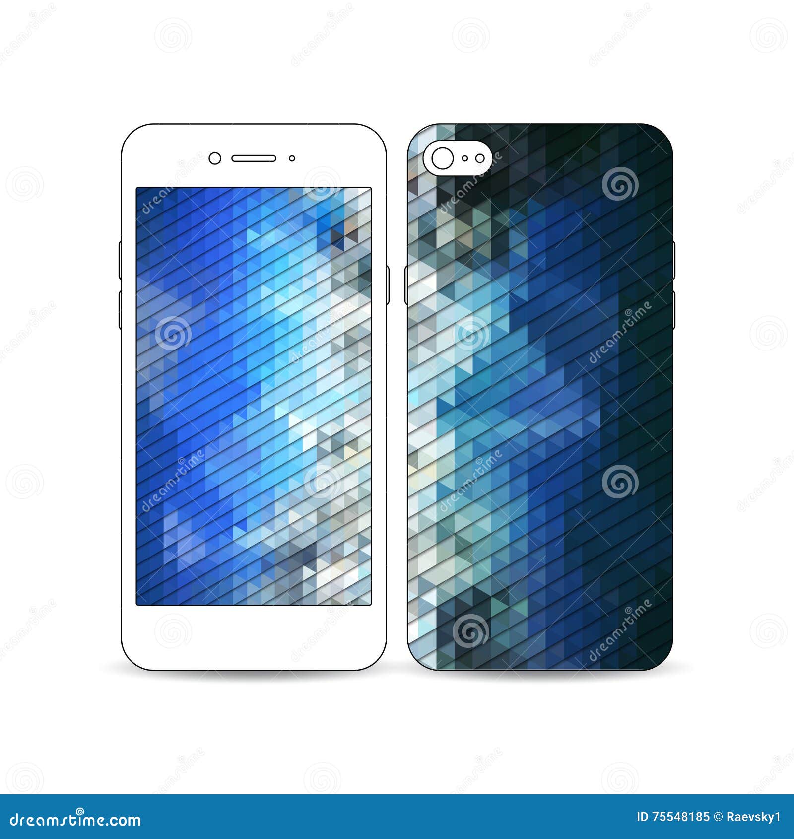 Mobile Smartphone with an Example of the Screen and Cover Design ...