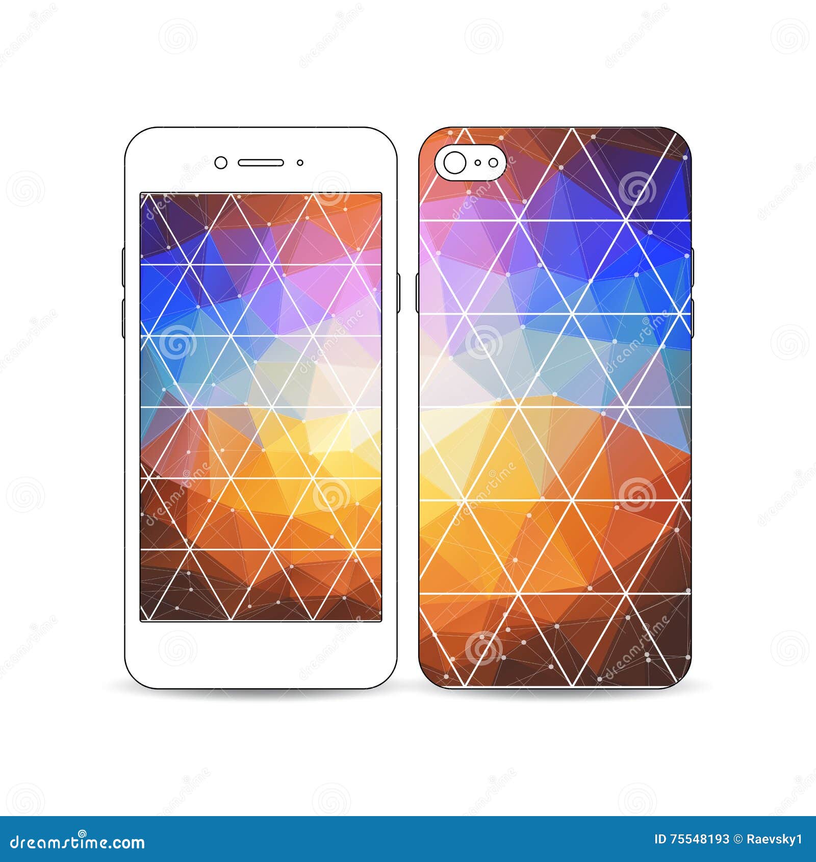 Mobile Smartphone with an Example of the Screen and Cover Design ...