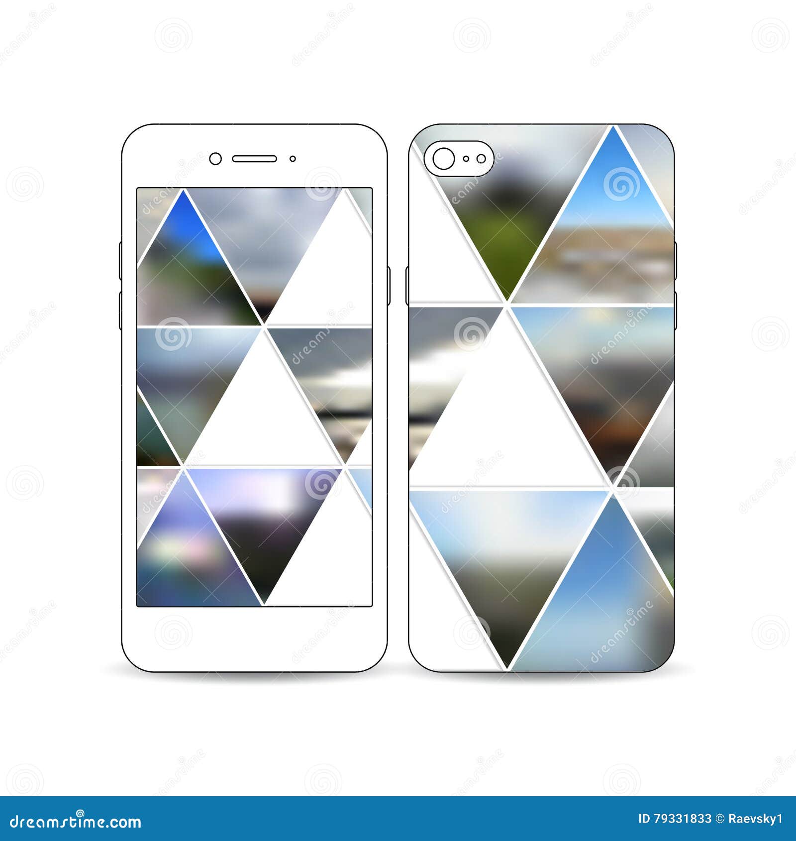 Mobile Smartphone with an Example of the Screen and Cover Design ...