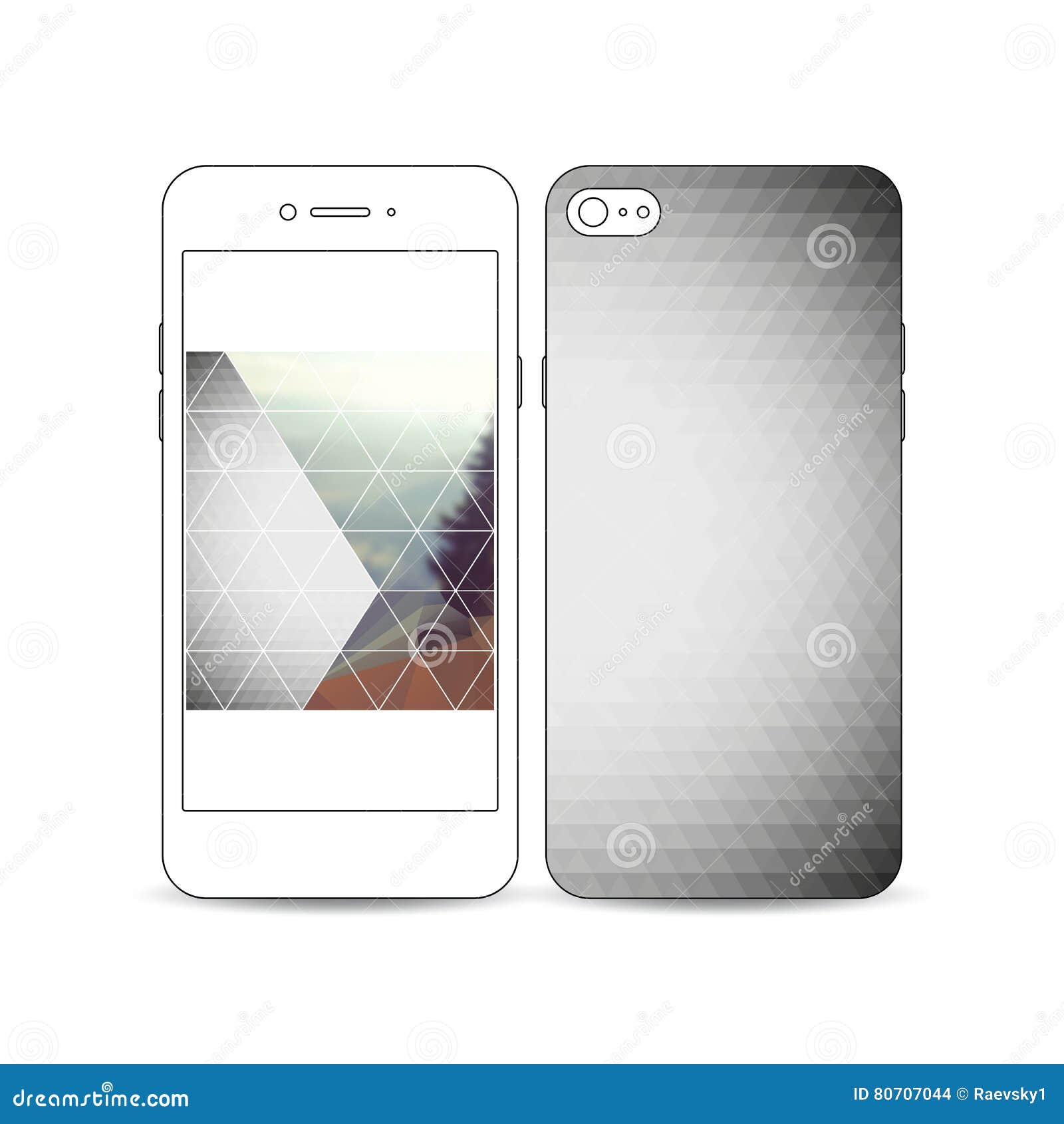 Mobile Smartphone with an Example of the Screen and Cover Design ...