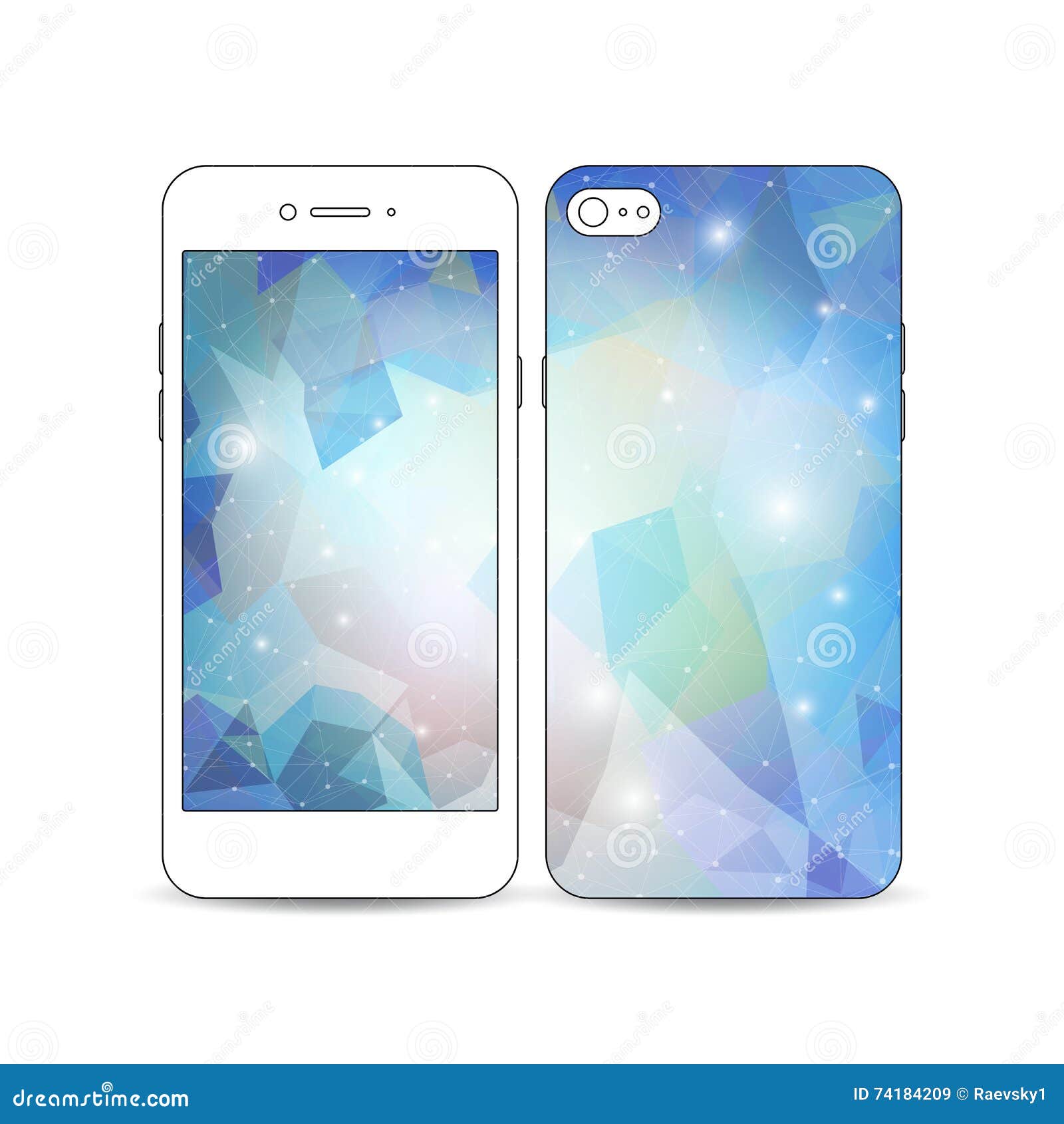 Mobile Smartphone with an Example of the Screen and Cover Design ...