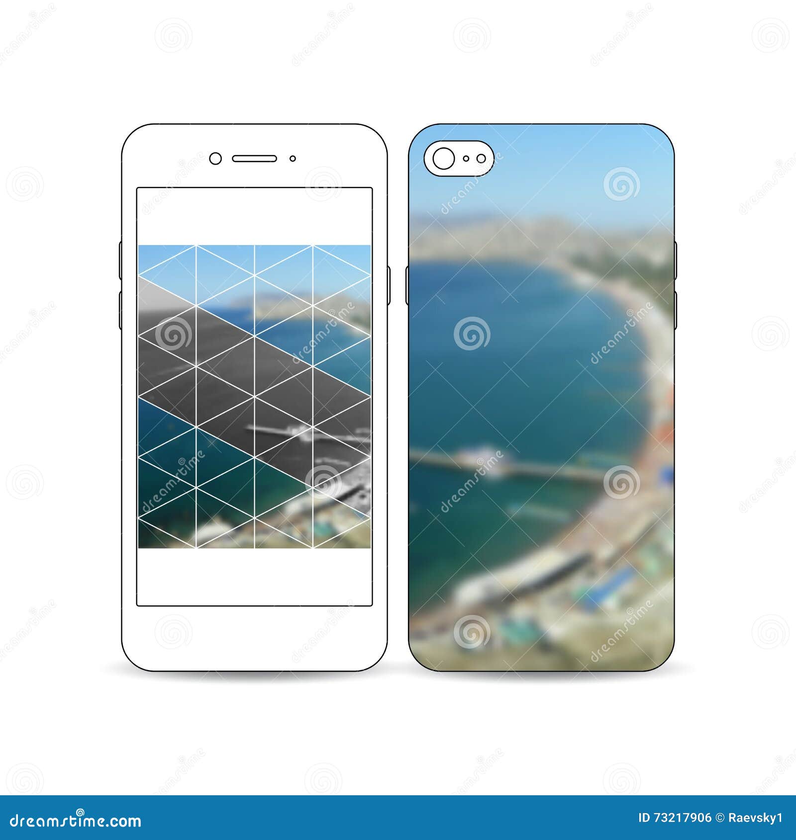 Mobile Smartphone with an Example of the Screen and Cover Design. Stock ...