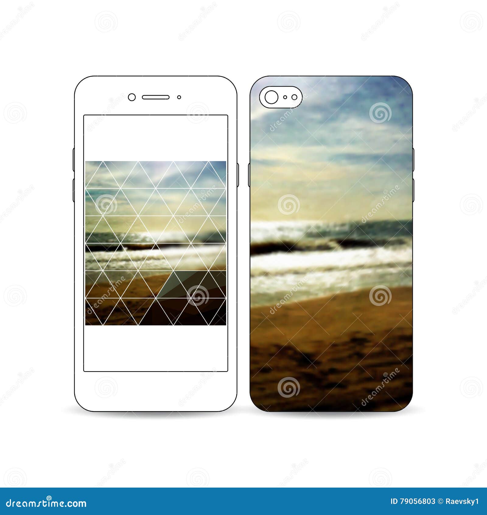 Mobile Smartphone with an Example of the Screen and Cover Design ...