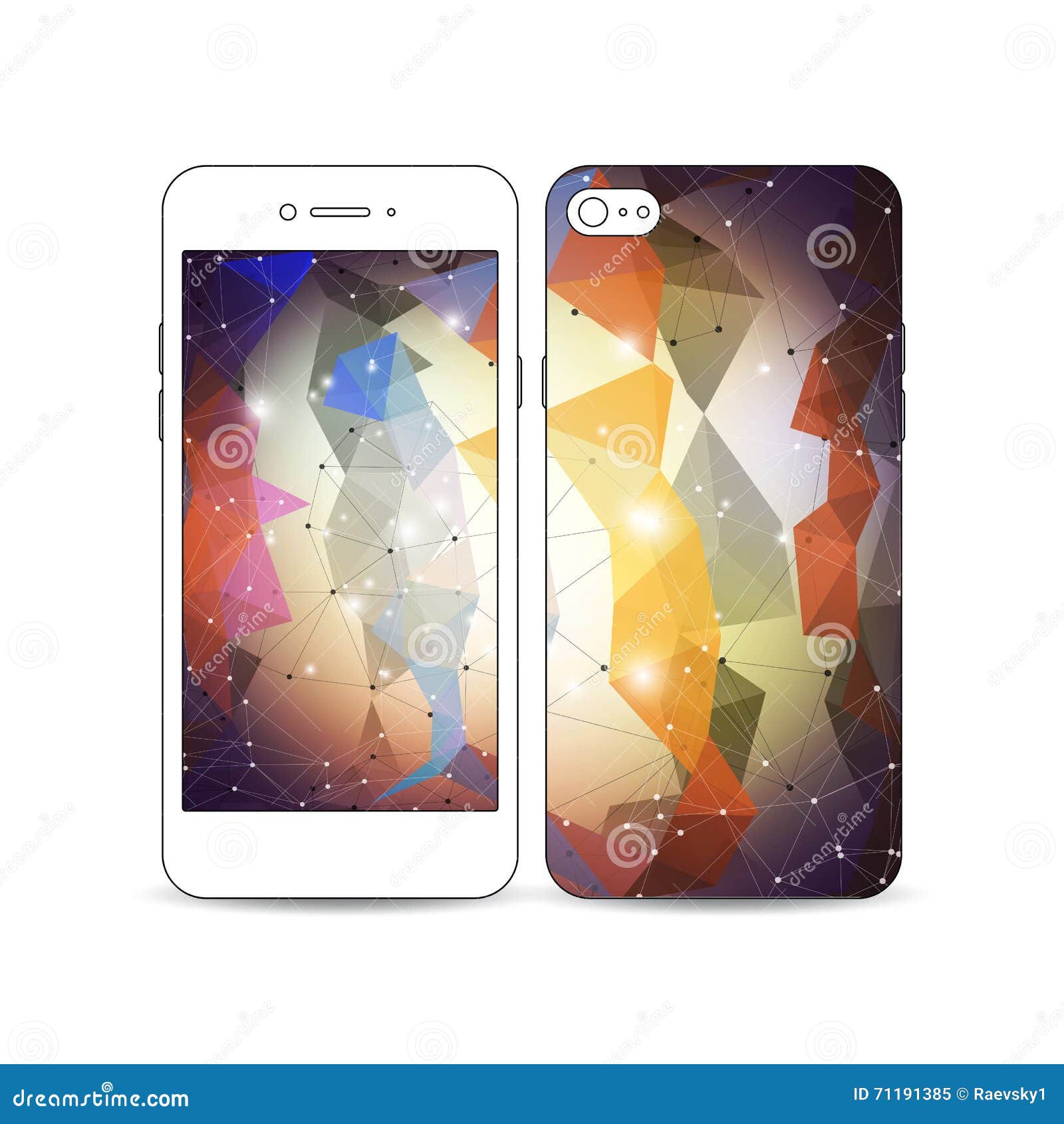 Mobile Smartphone with an Example of the Screen and Cover Design ...