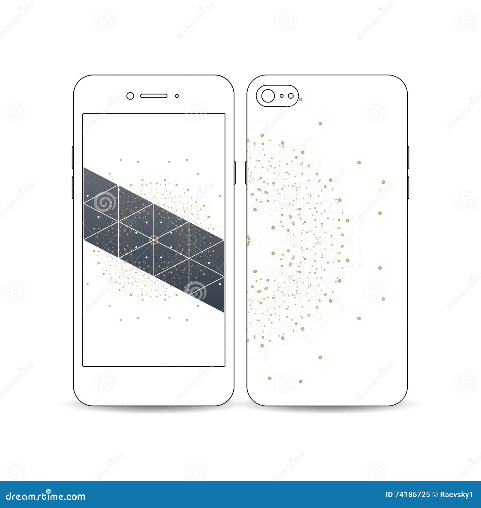 Mobile Smartphone with an Example of the Screen, Cover Design Stock ...