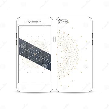 Mobile Smartphone with an Example of the Screen, Cover Design Stock ...