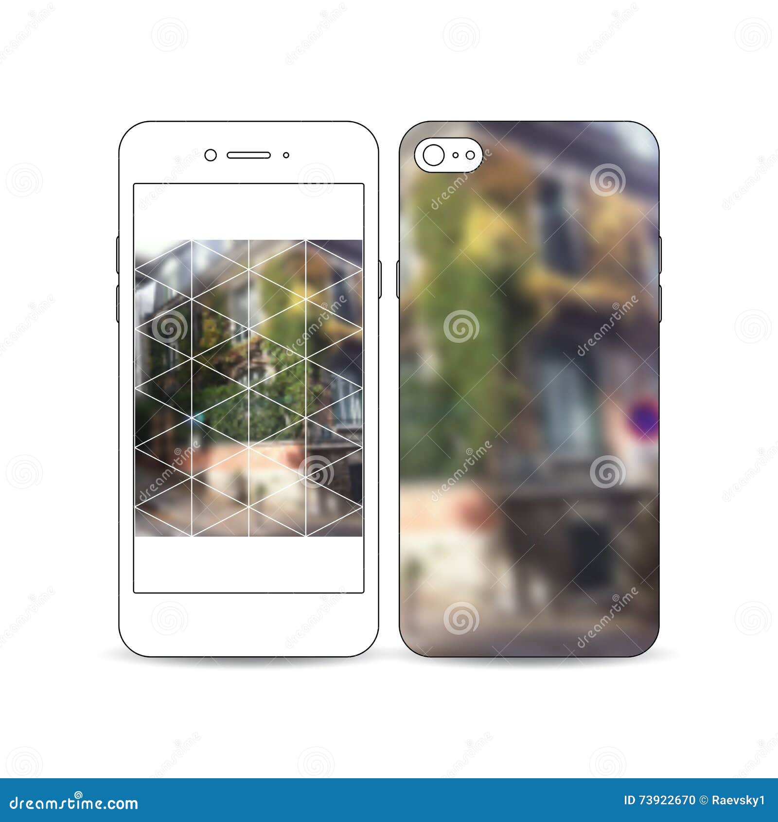 Mobile Smartphone with an Example of the Screen and Cover Design ...