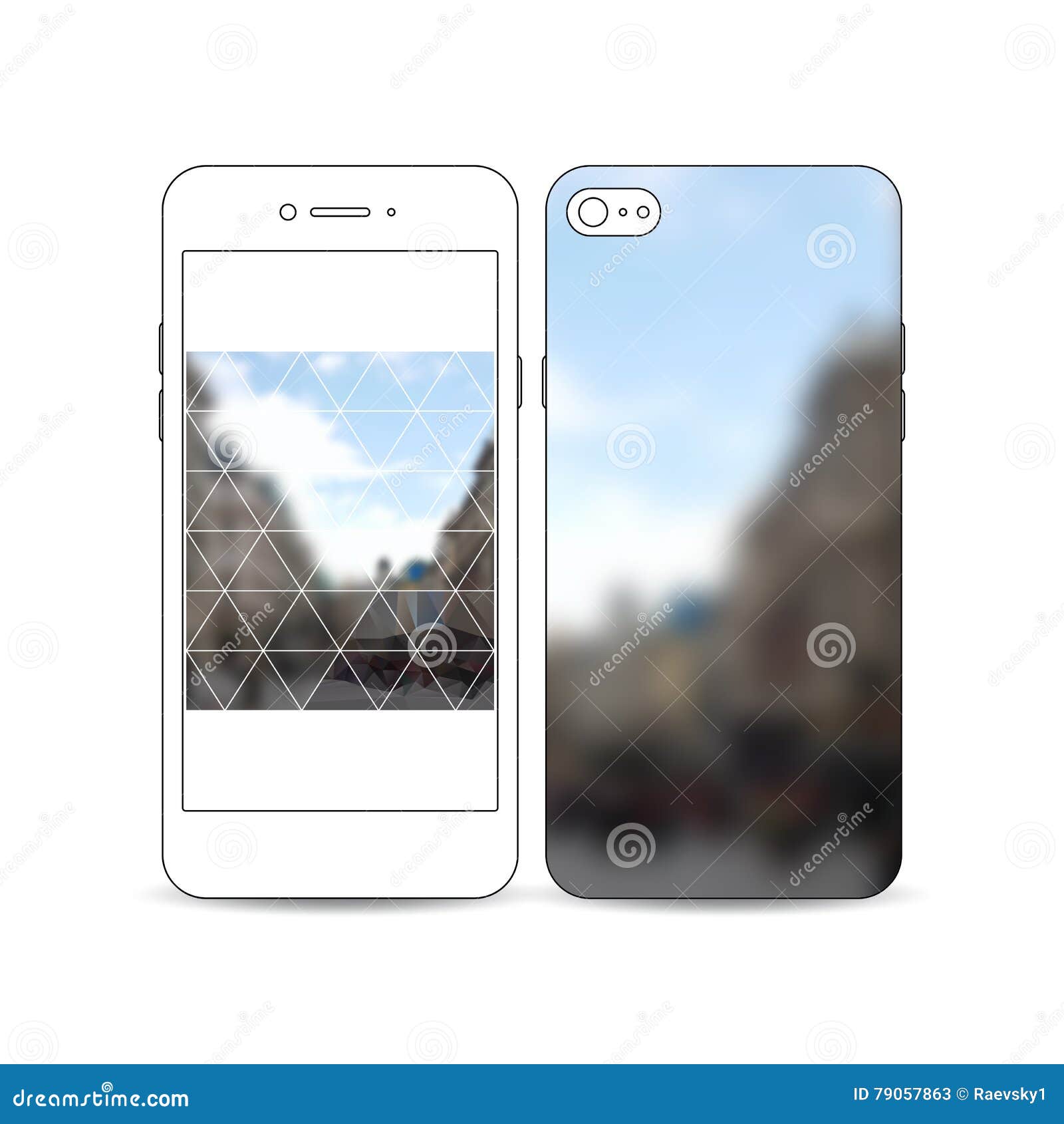 Mobile Smartphone with an Example of the Screen and Cover Design ...