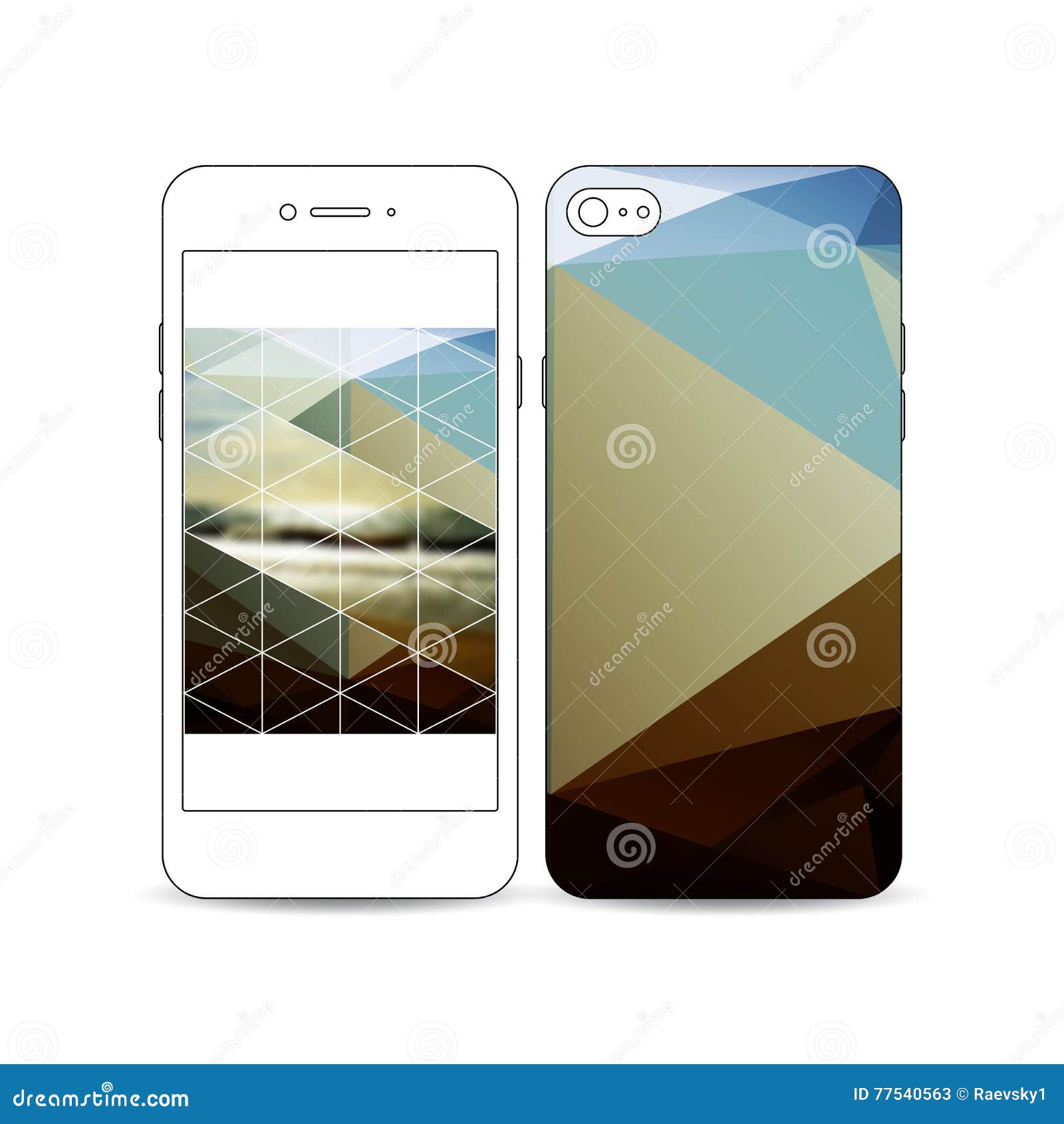Mobile Smartphone with an Example of the Screen and Cover Design ...