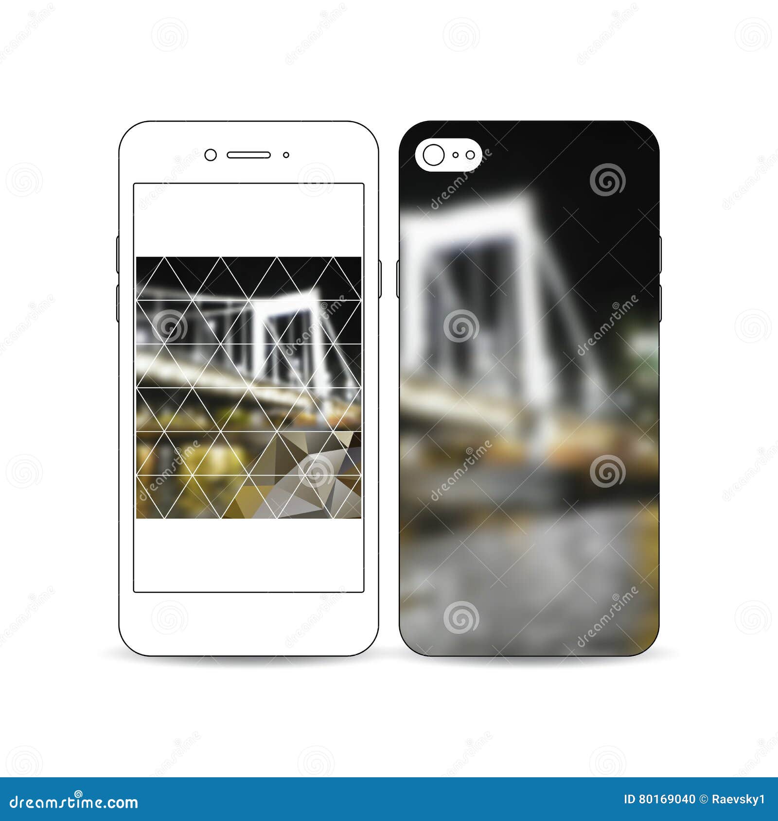 Mobile Smartphone with an Example of the Screen and Cover Design ...