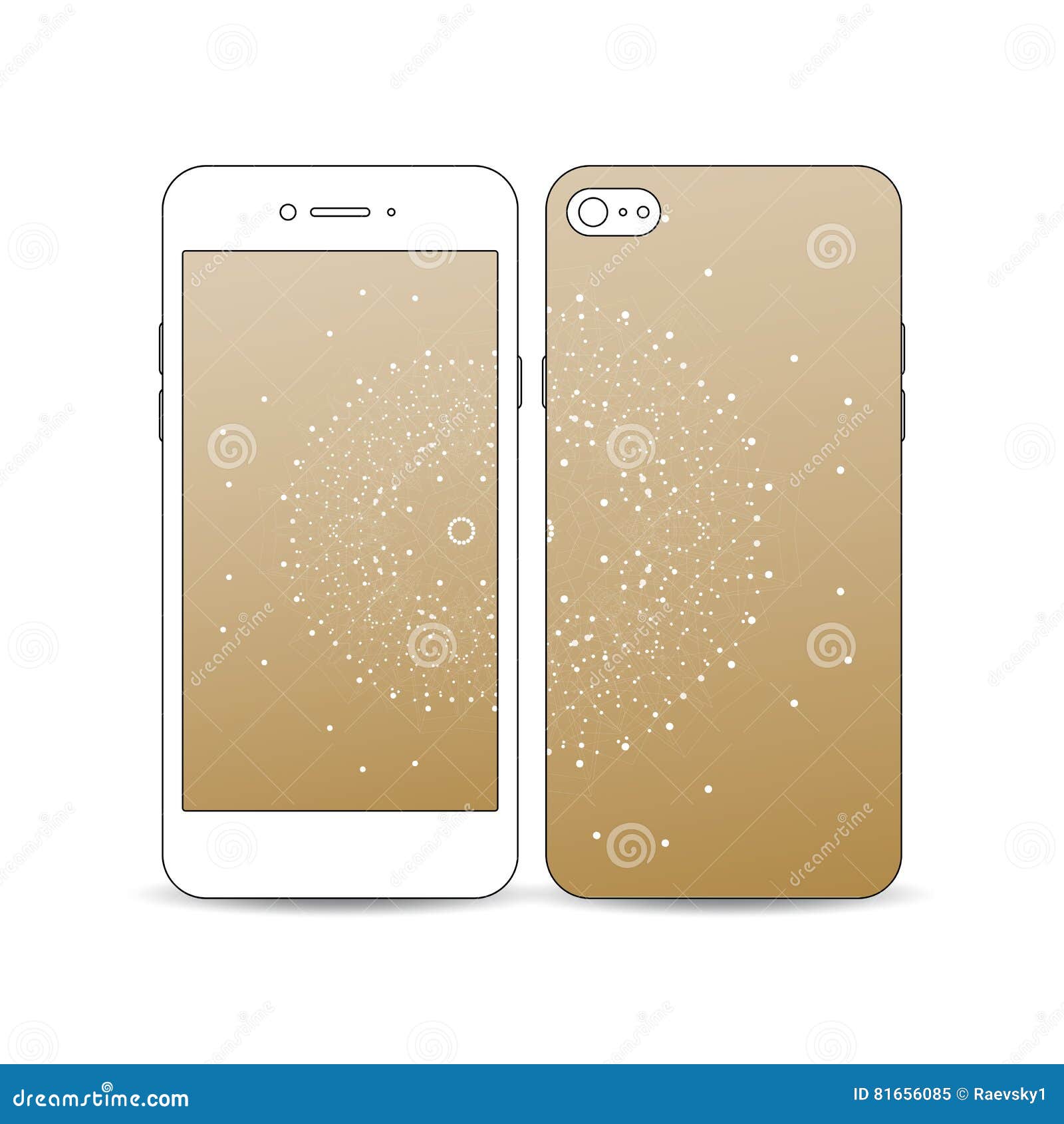 Mobile Smartphone with an Example of the Screen, Cover Design Isolated ...