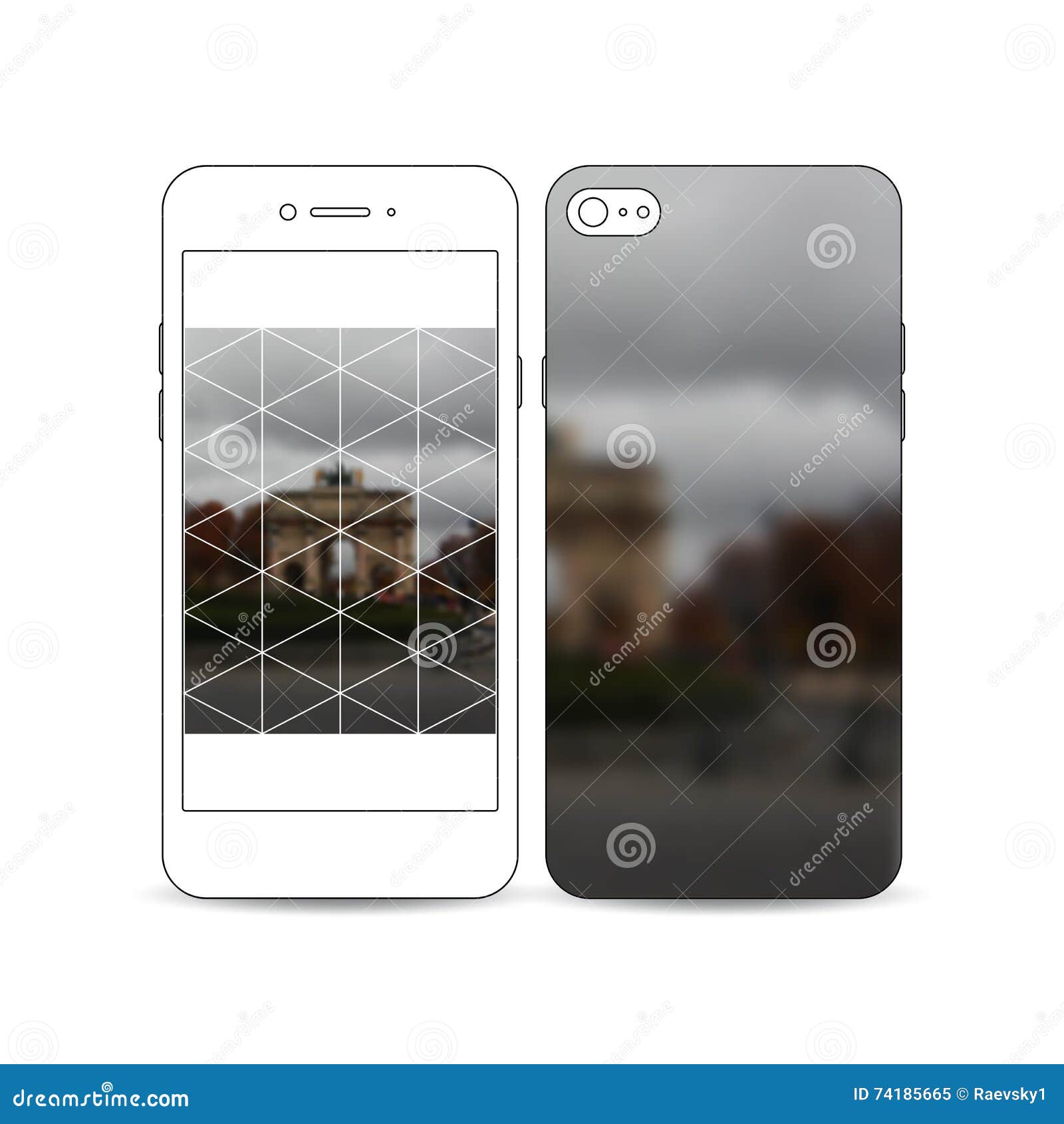 Mobile Smartphone with an Example of the Screen and Cover Design ...