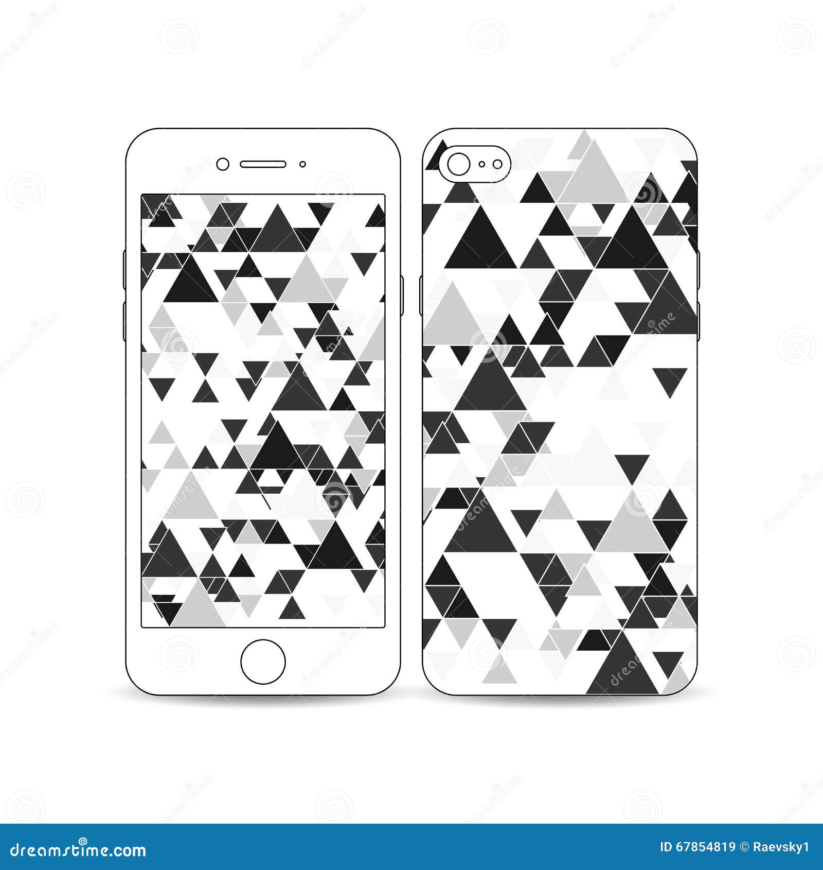 Mobile Smartphone with an Example of the Screen and Cover Design ...