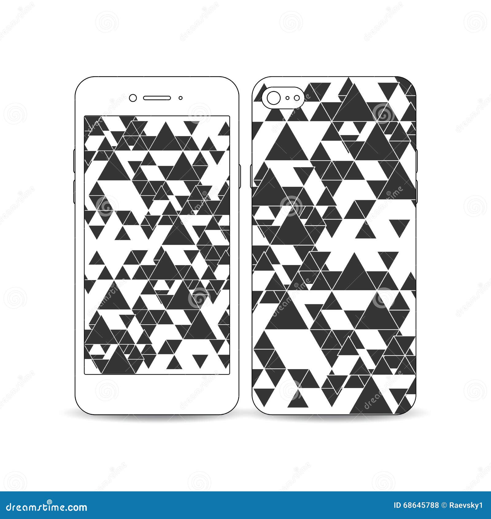 Mobile Smartphone with an Example of the Screen and Cover Design ...