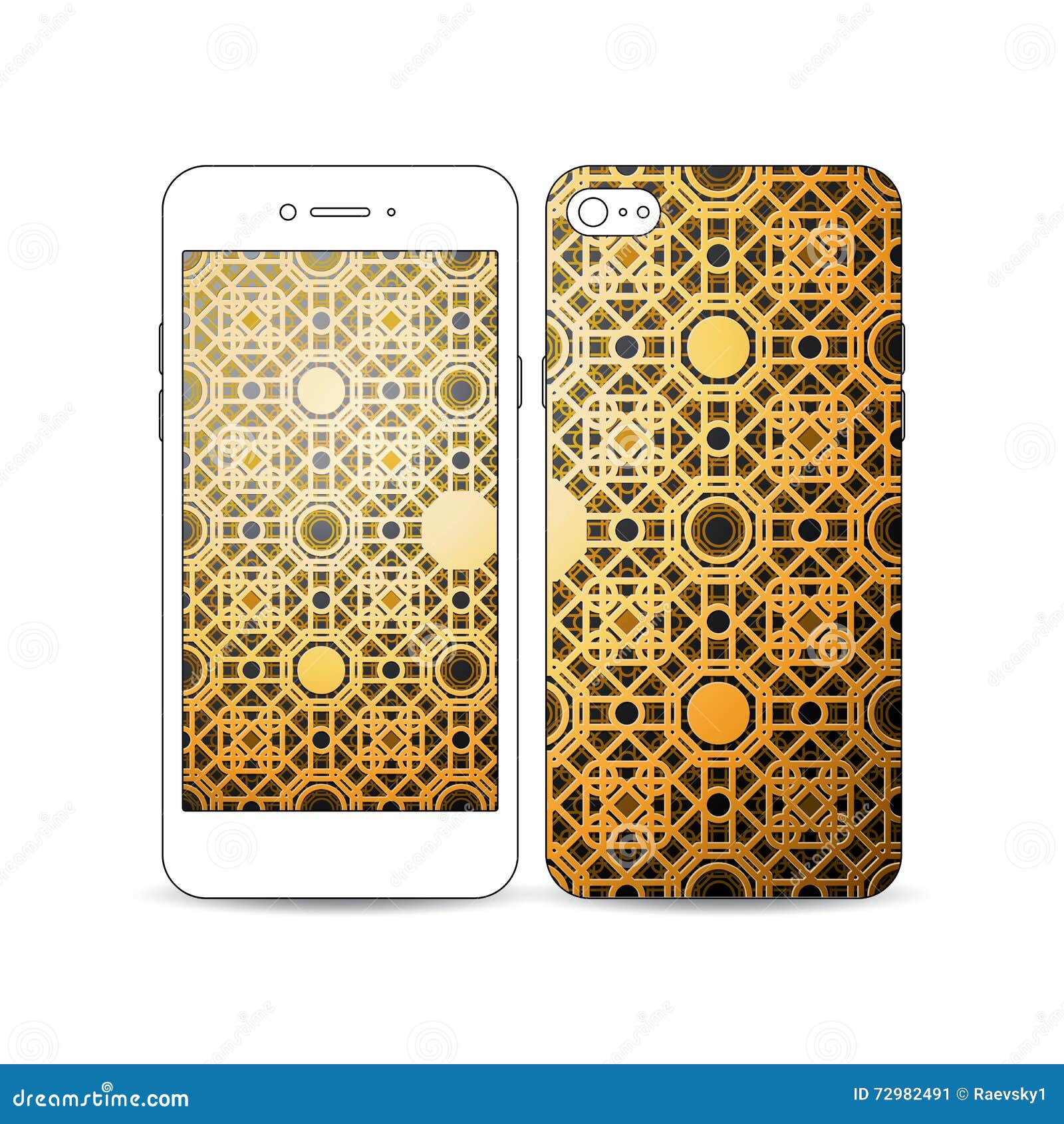 Mobile Smartphone with an Example of the Screen and Cover Design on ...