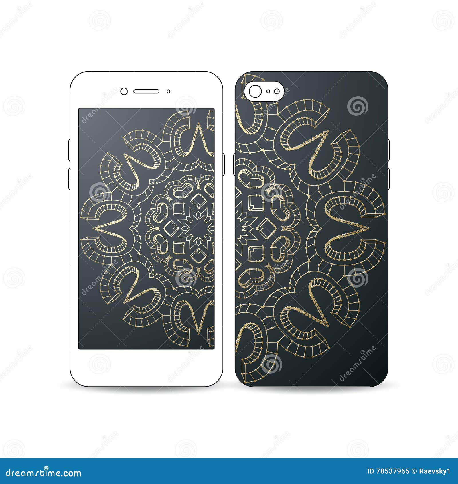 Mobile Smartphone with an Example of the Screen and Cover Design on ...