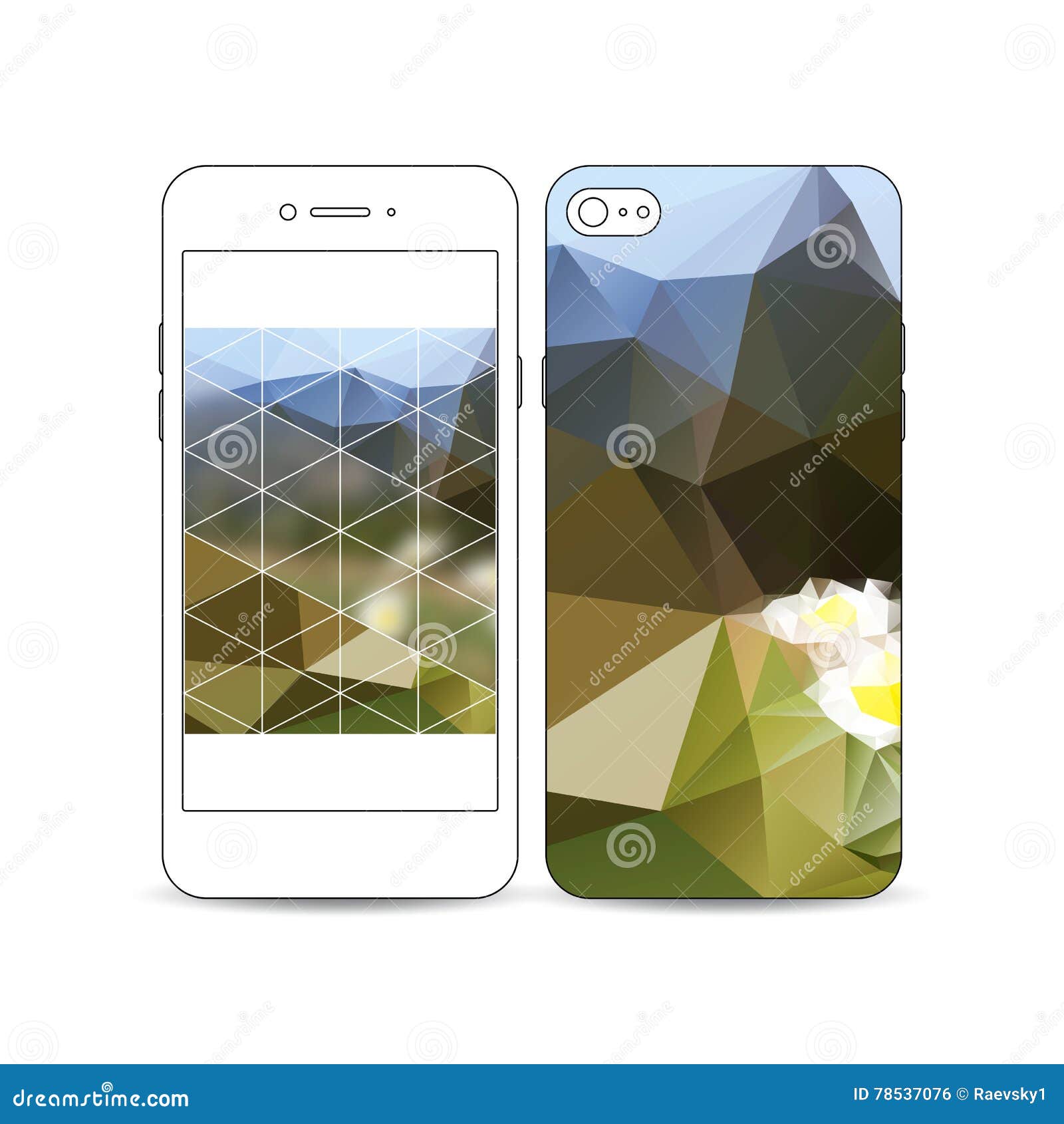 Mobile Smartphone with an Example of the Screen and Cover Design on ...