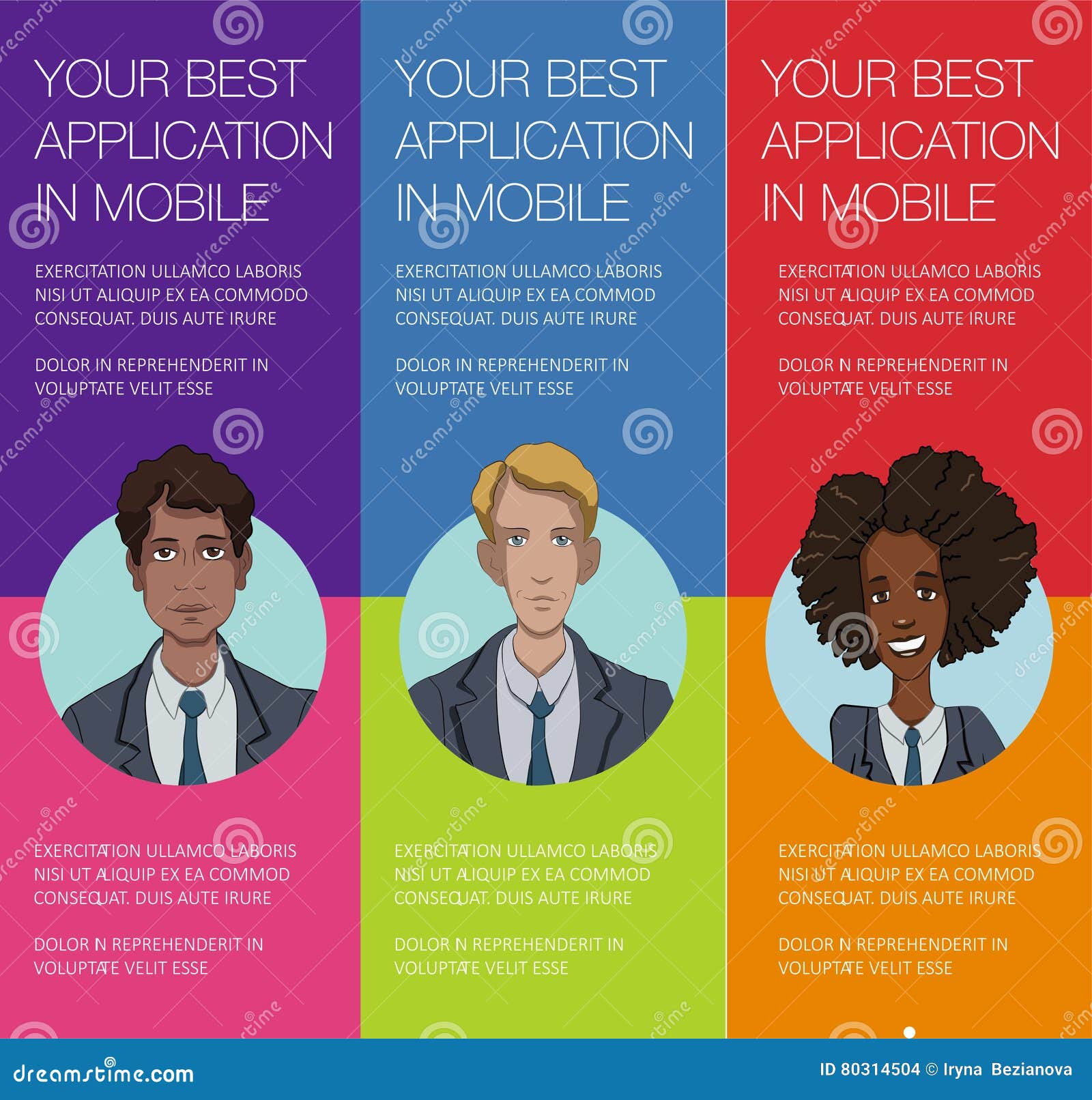 Characters with Mobile App Notification Stock Illustration ...