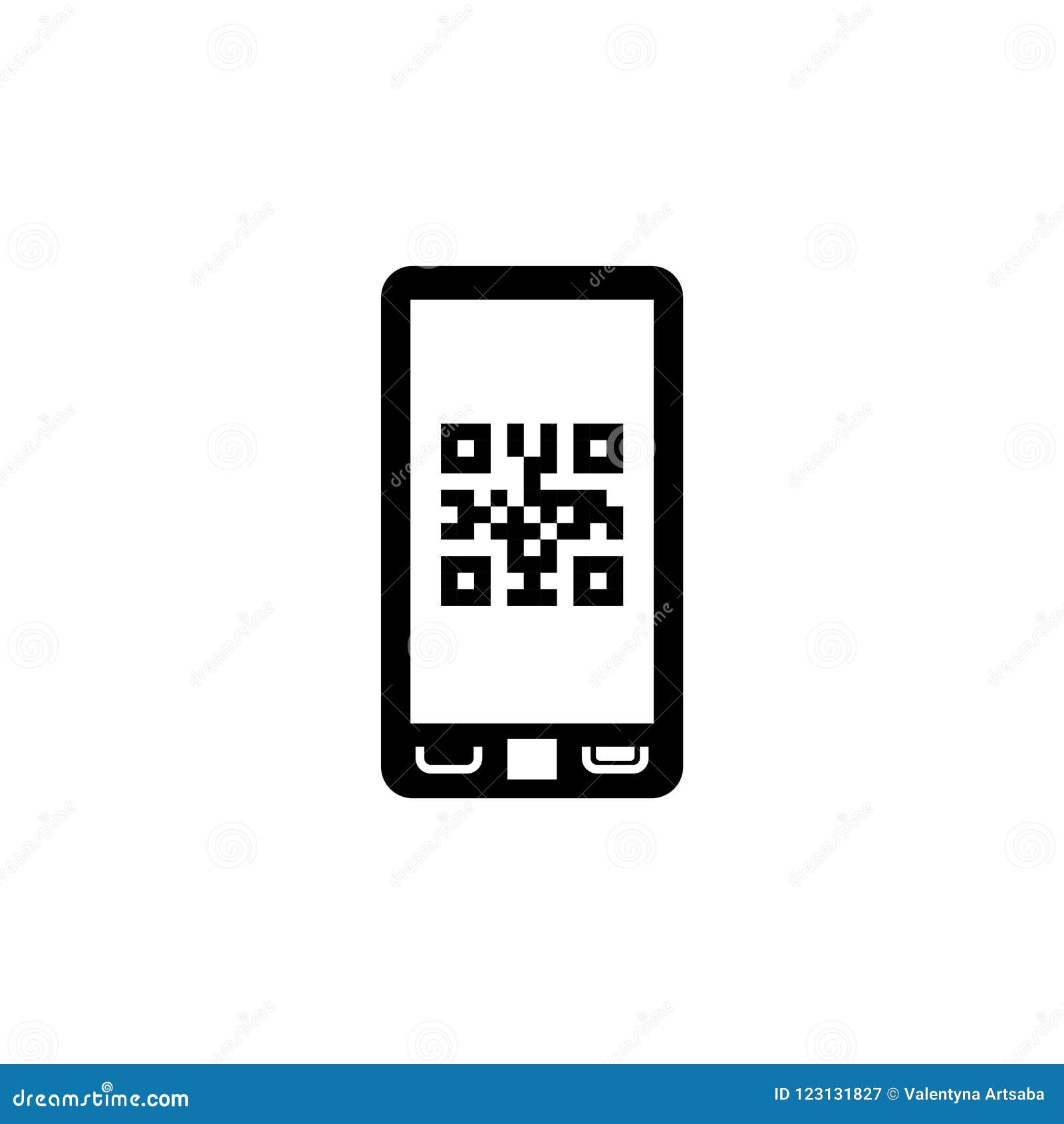 Mobile Smartphone QR Code Flat Vector Icon Stock Vector - Illustration ...