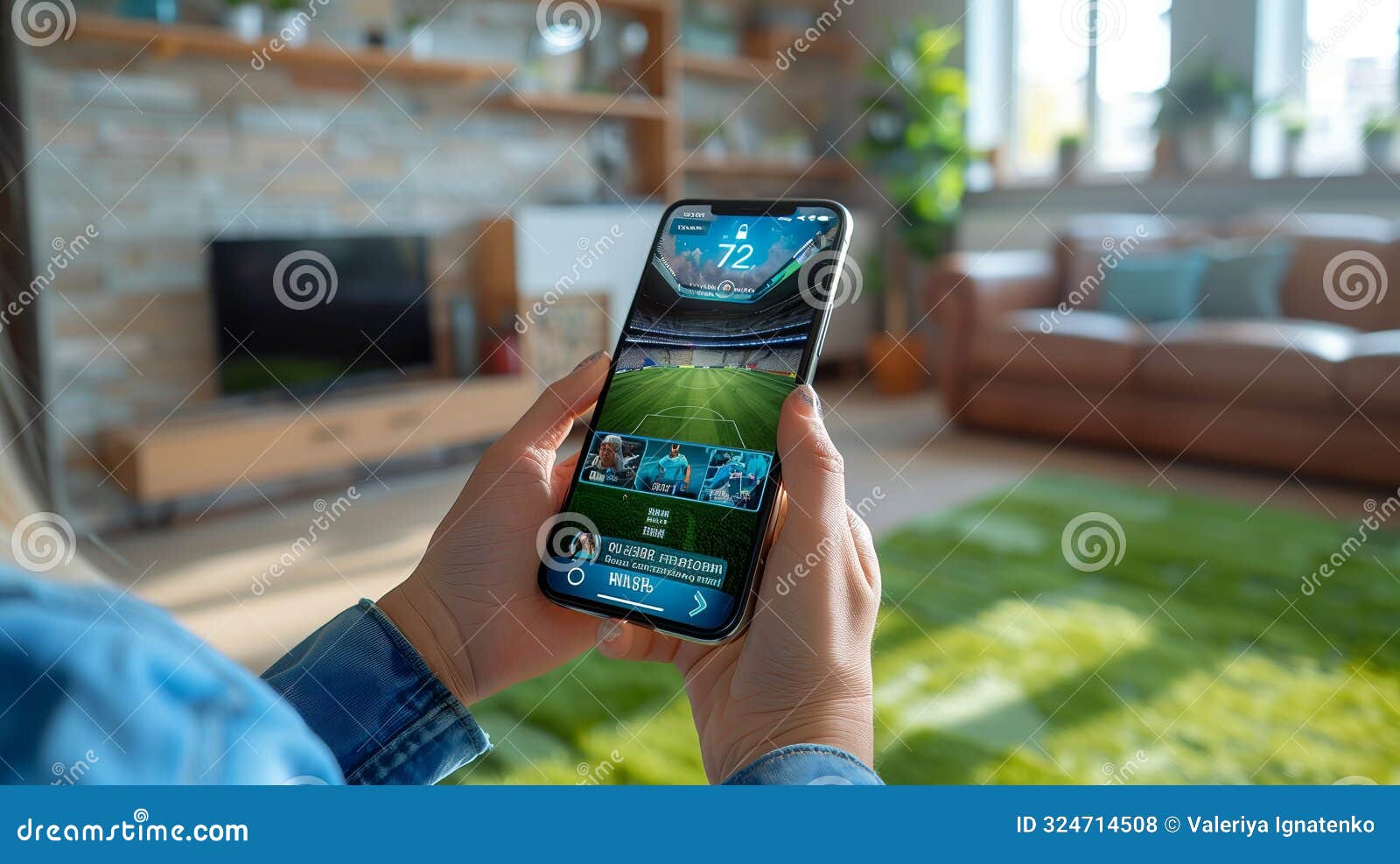 Mobile Smartphone is Shown with Apps on the Screen in Hand. Flagship ...