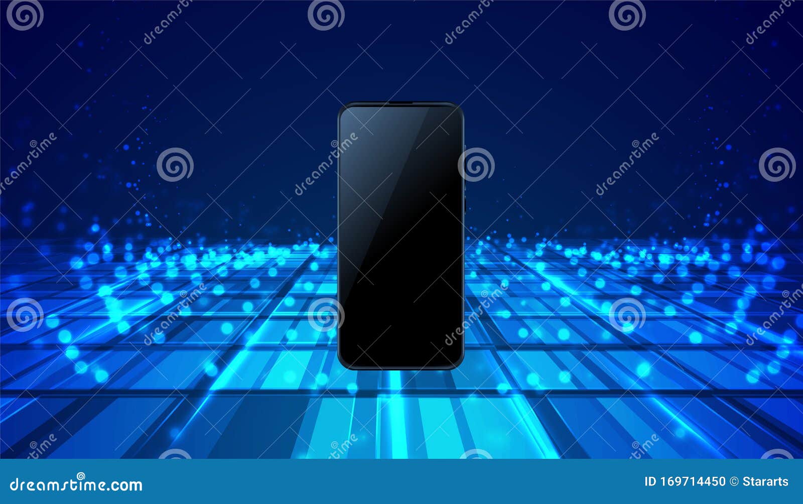 Mobile Smartphone Technology Digital Blue Background Design Stock ...