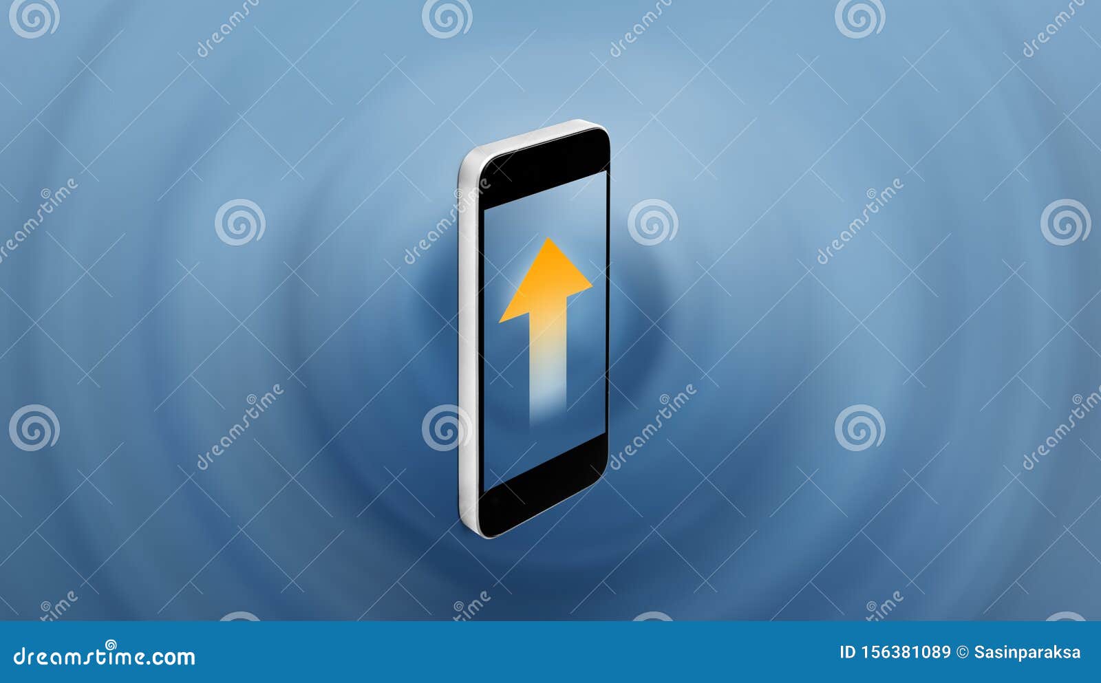 Mobile Smartphone Uploading Icon on Screen. Smart Devices Remote ...