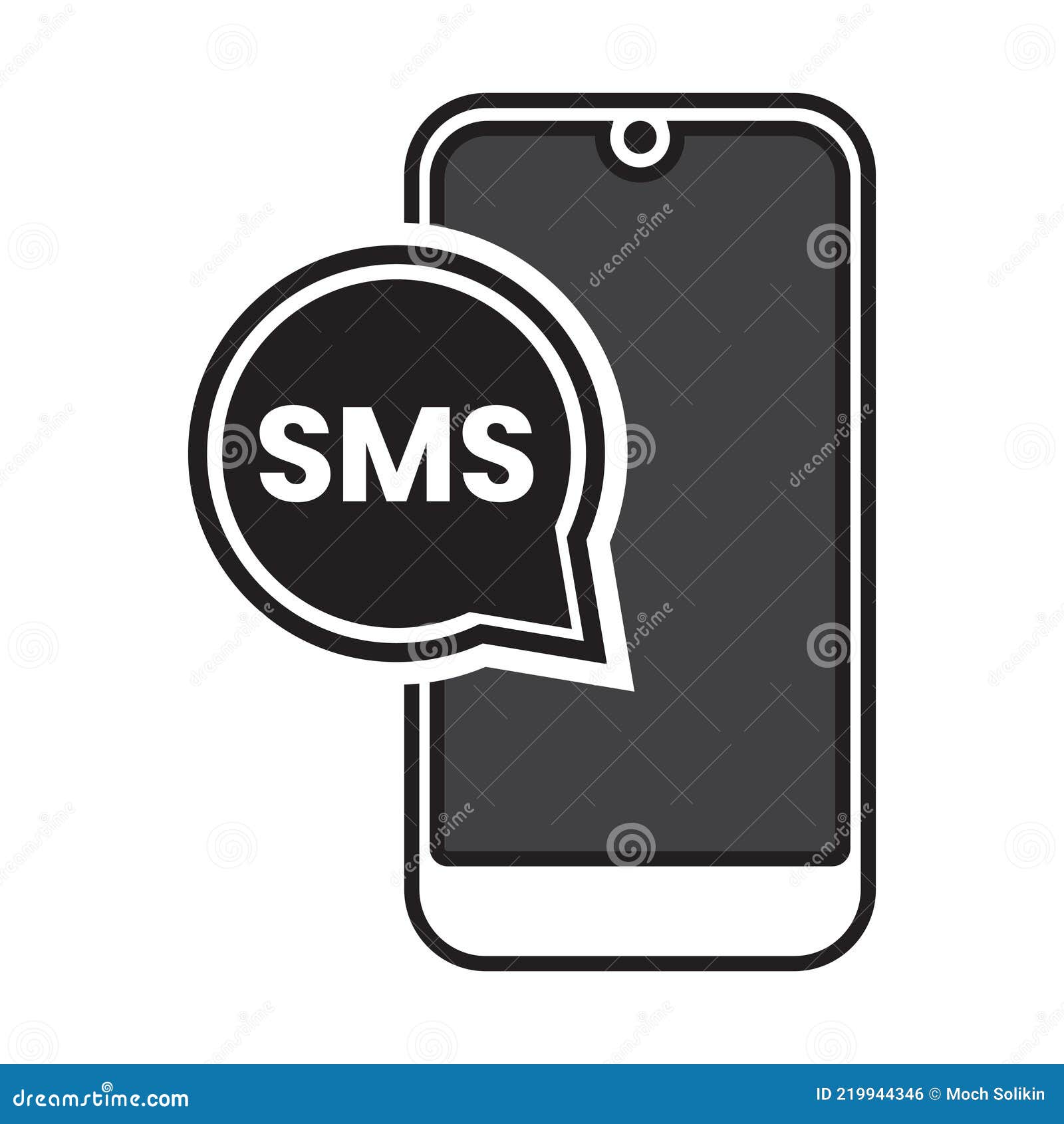 Mobile SMS Message Flat Vector Icon for Apps or Websites Stock Vector ...