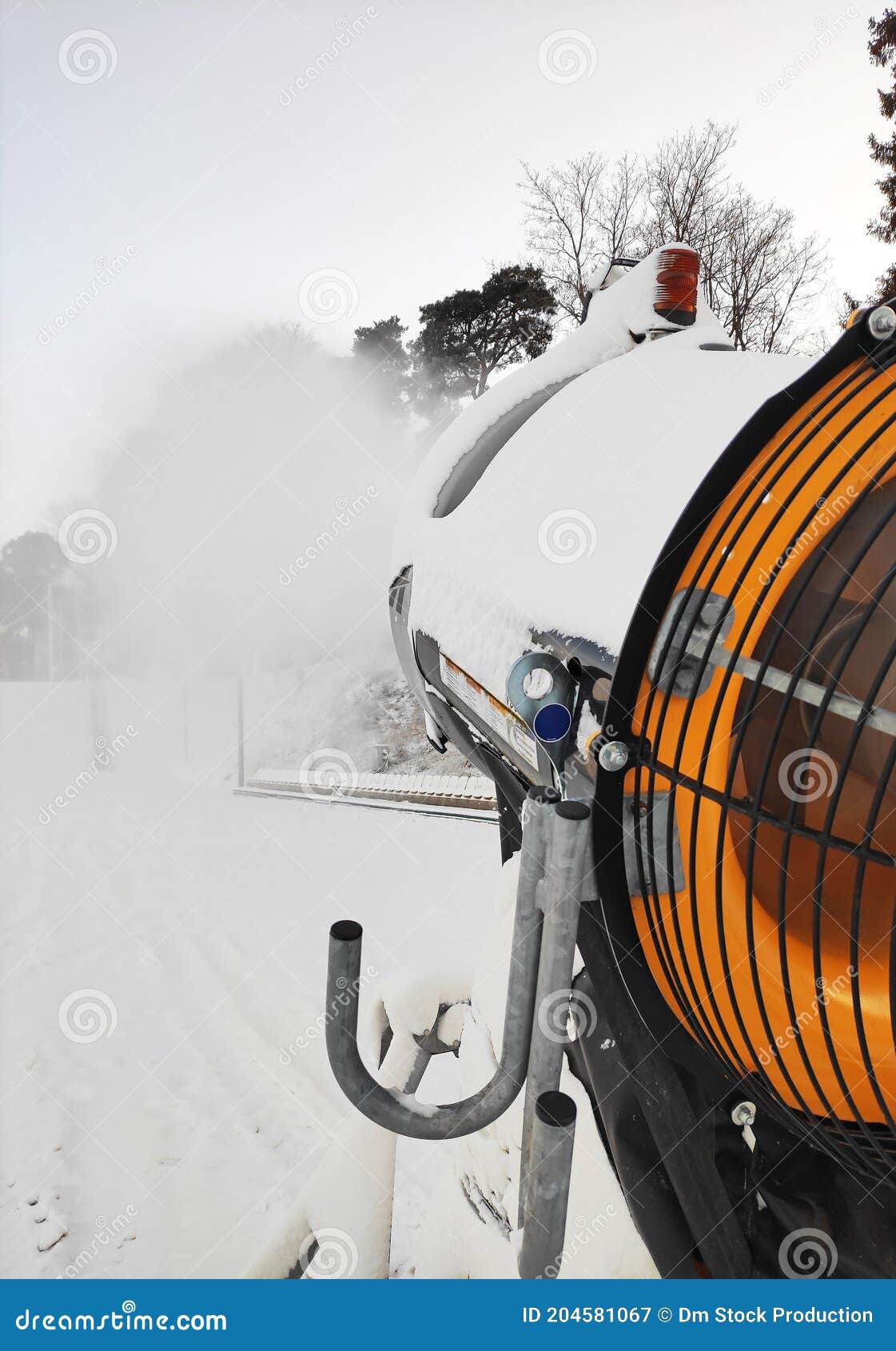 Mobile snow gun stock image. Image of production, snowgun - 204581067