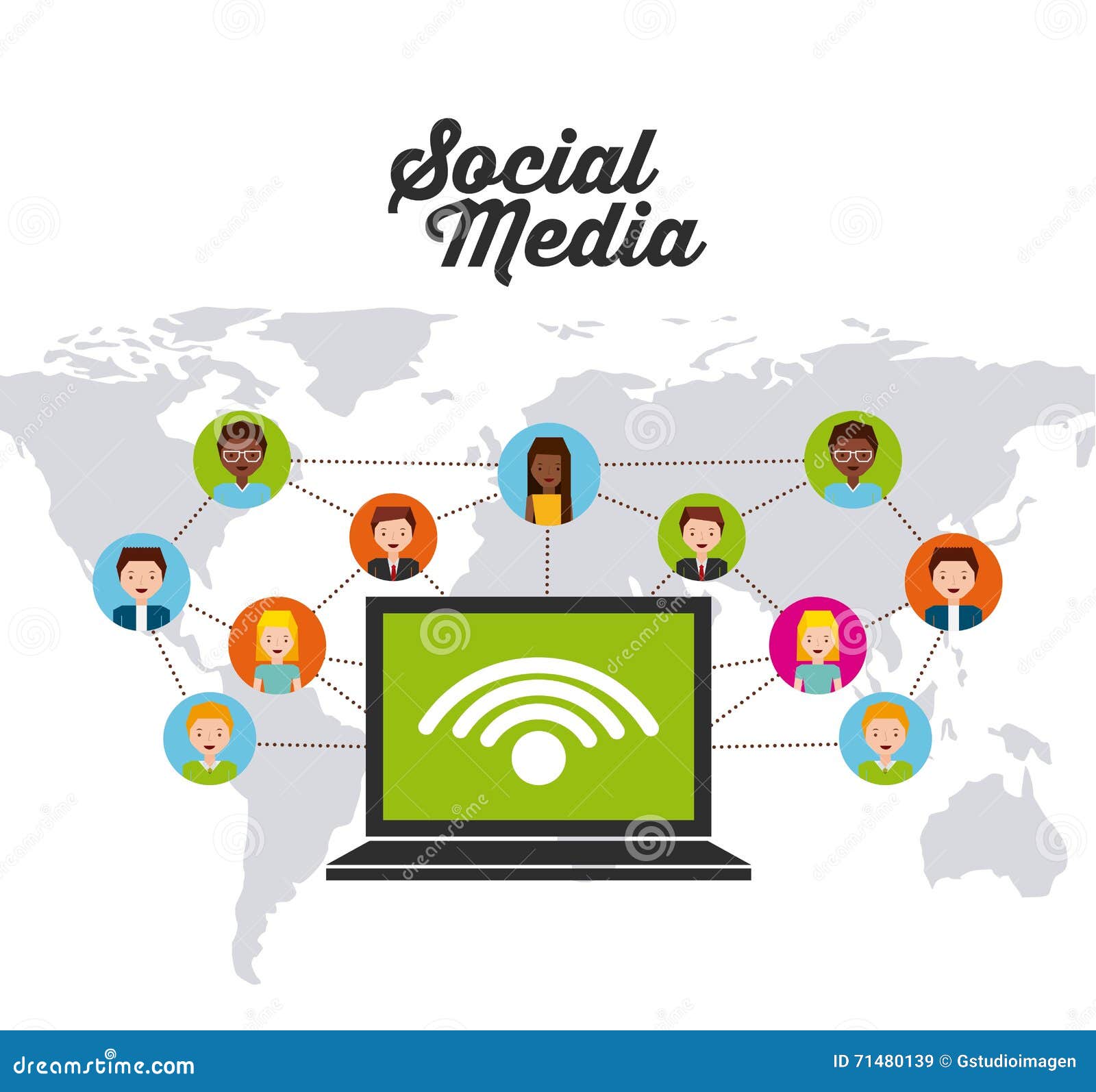 Mobile social media design stock illustration. Illustration of mobile ...
