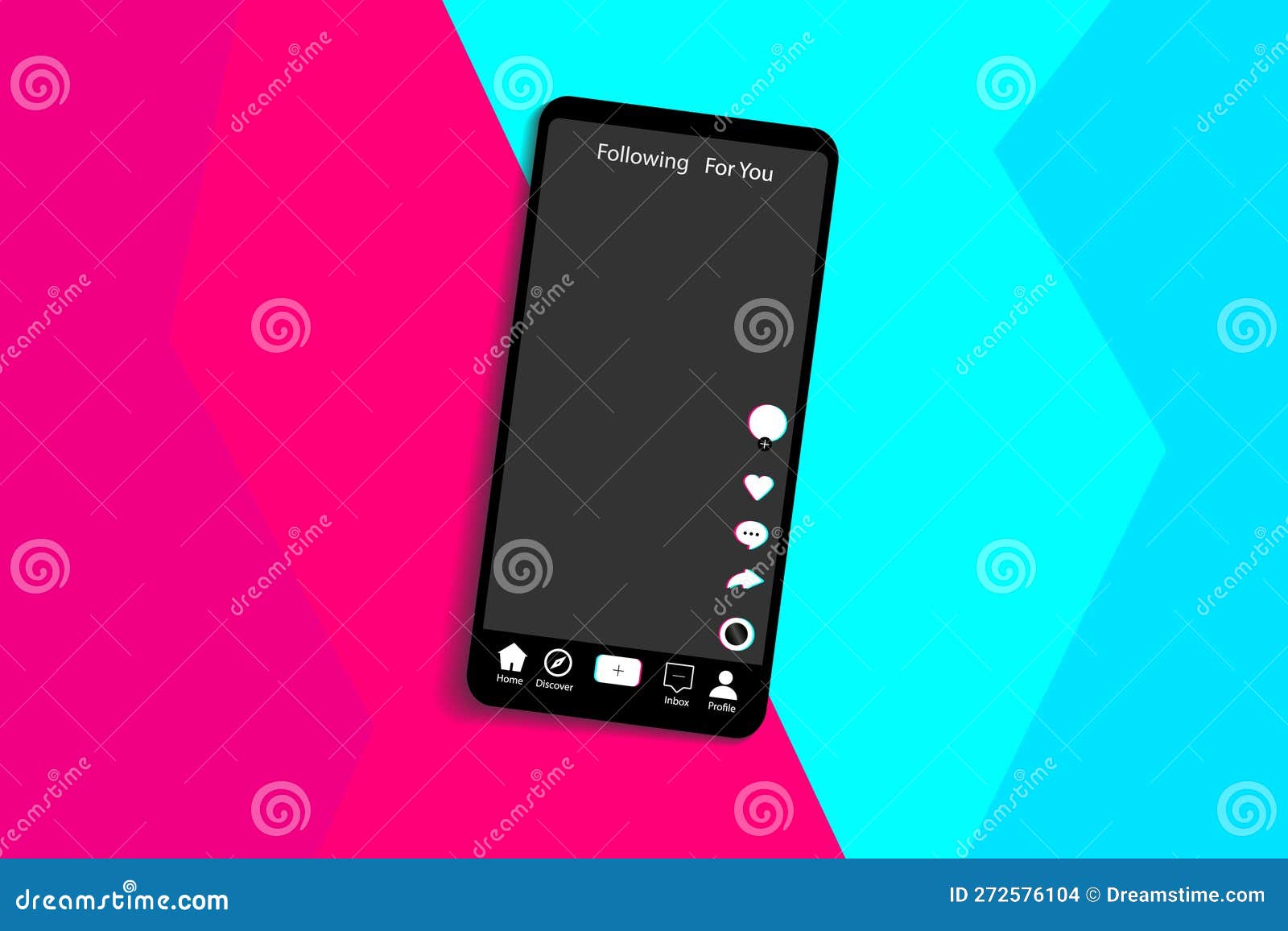 Mobile Social Network Interface on a Background with Colored Elements ...