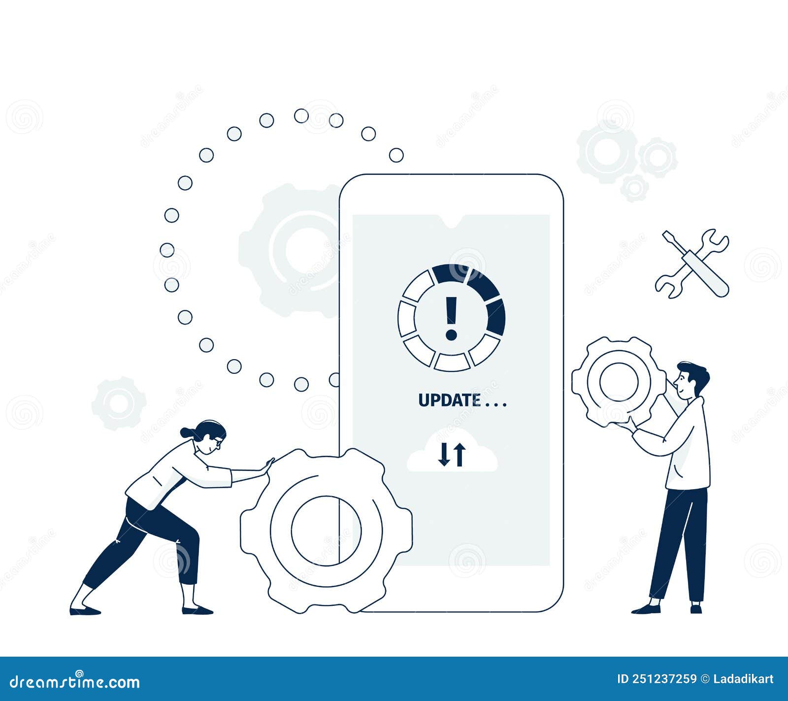 Mobile Software App Upgrade. Global Smartphone System Update, Digital ...