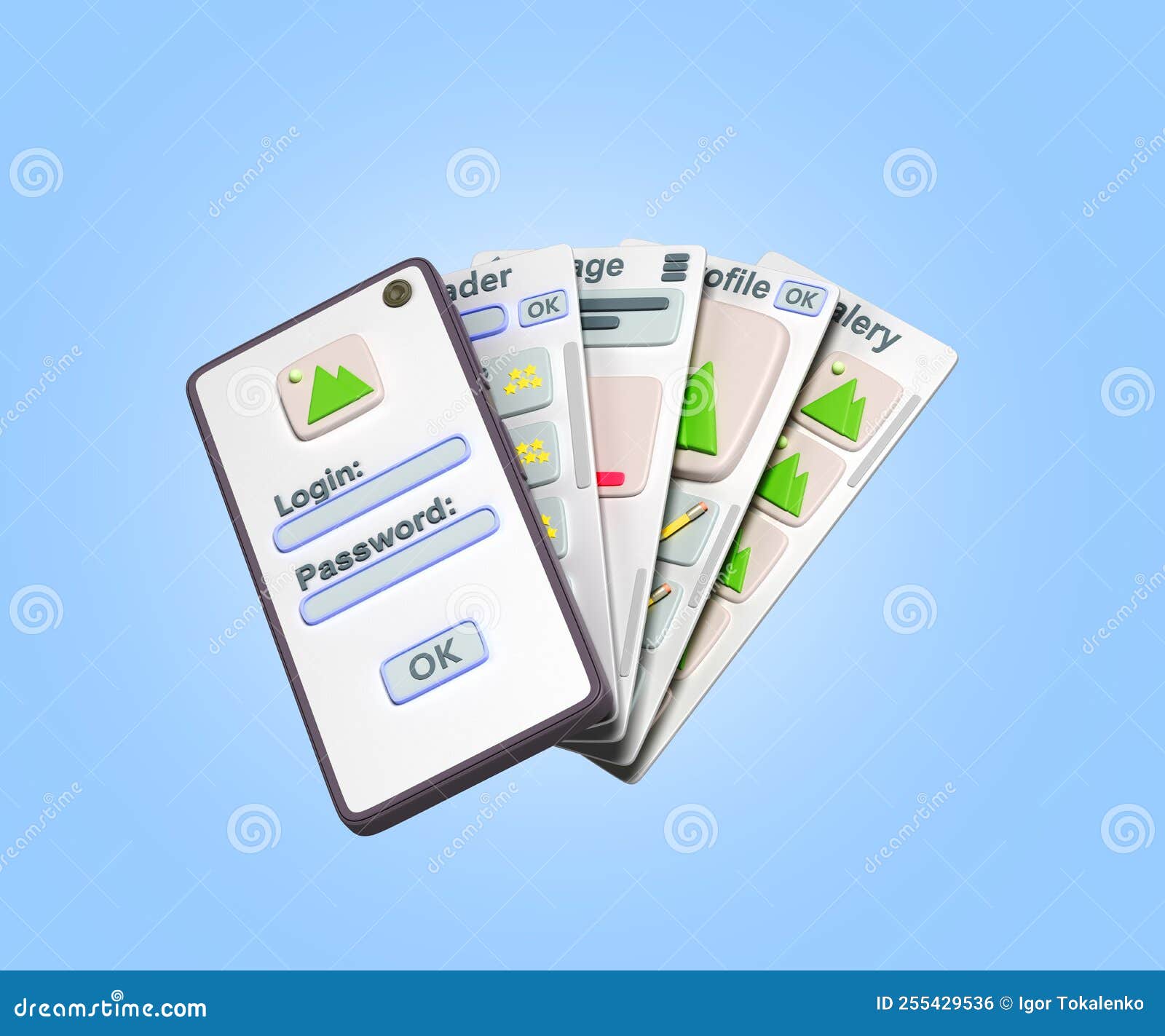 Mobile Software Development Concept Smatrphone with Ui Screens Around ... Mobile Software Development Concept Smatrphone with Ui Screens Around ...