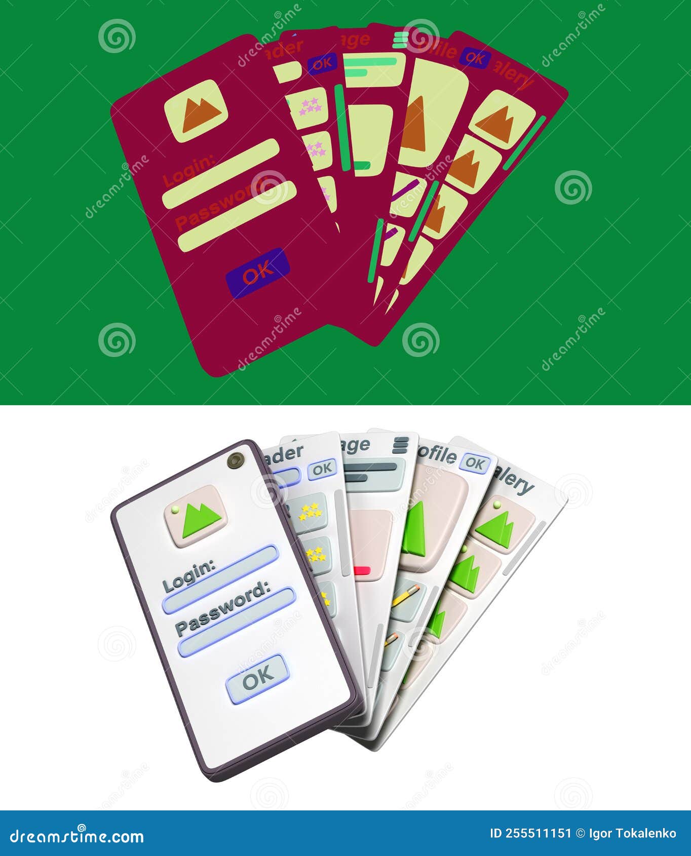 Mobile Software Development Concept Smatrphone with Ui Screens Around ... Mobile Software Development Concept Smatrphone with Ui Screens Around ...