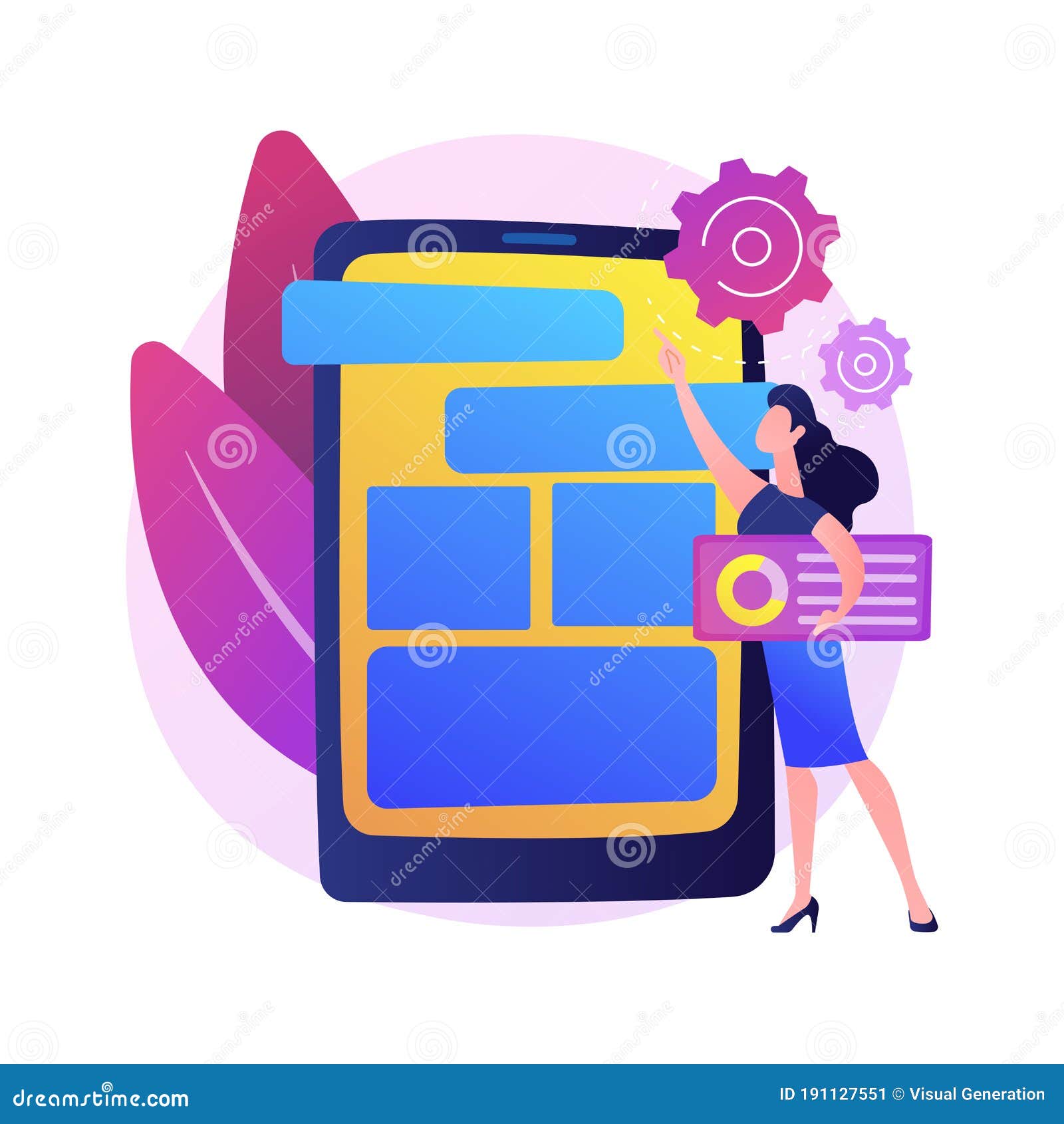 Mobile Software Optimization, UI, UX Development Vector Concept ... Mobile Software Optimization, UI, UX Development Vector Concept ...