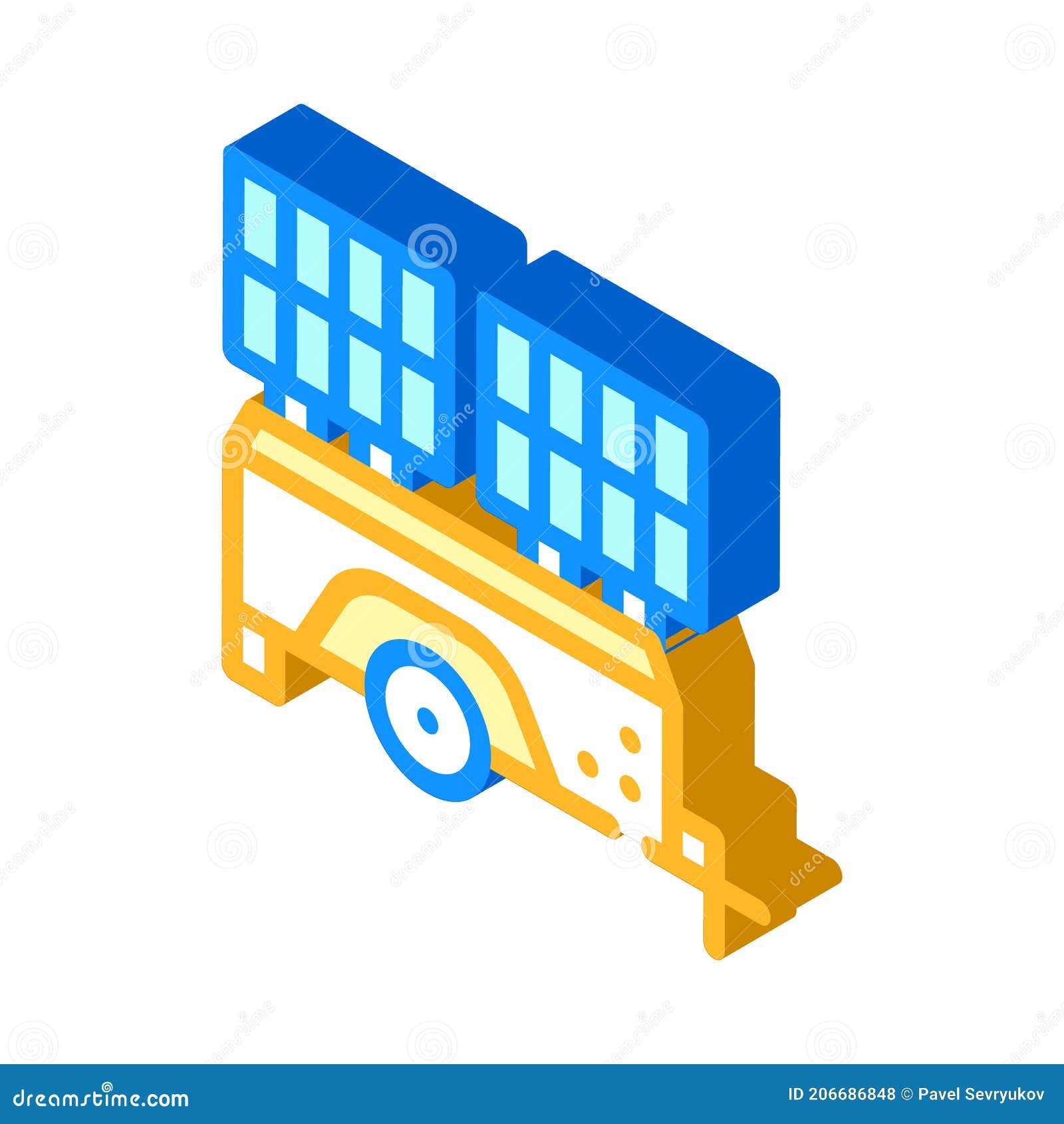 Mobile Solar Battery Isometric Icon Vector Illustration Stock ...