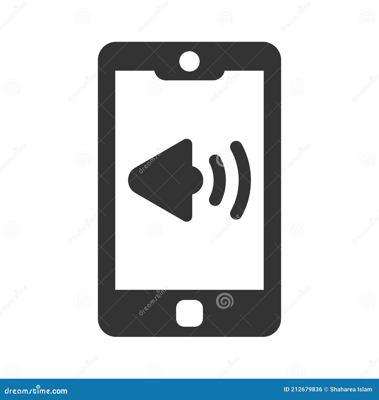 Mobile Sound icon stock vector. Illustration of mobile - 212679836