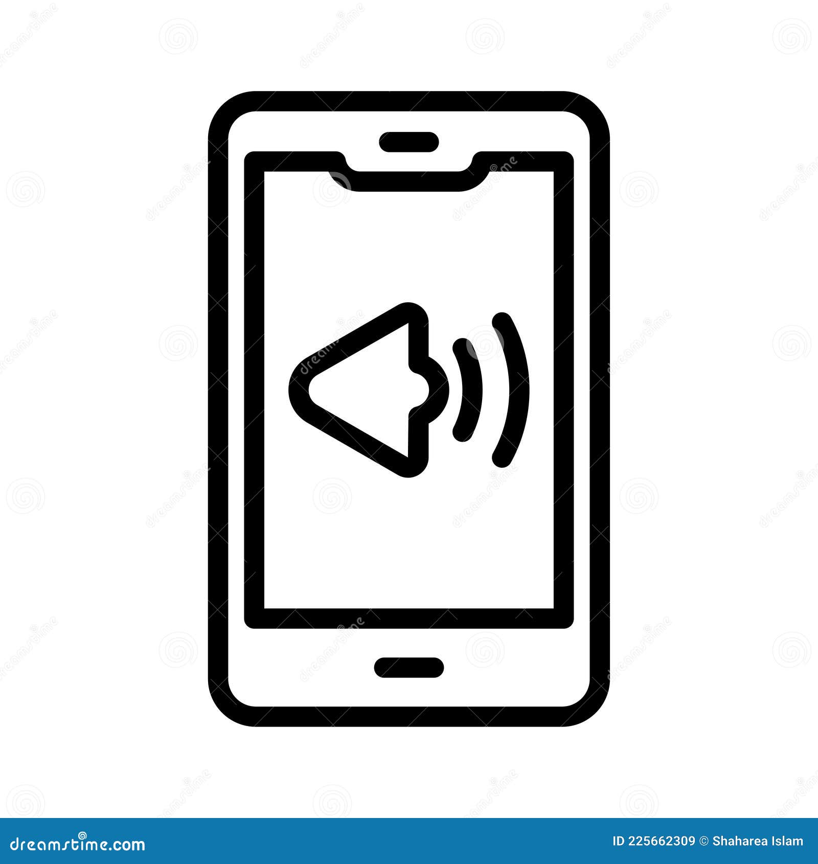 Mobile Sound icon stock vector. Illustration of volume - 225662309