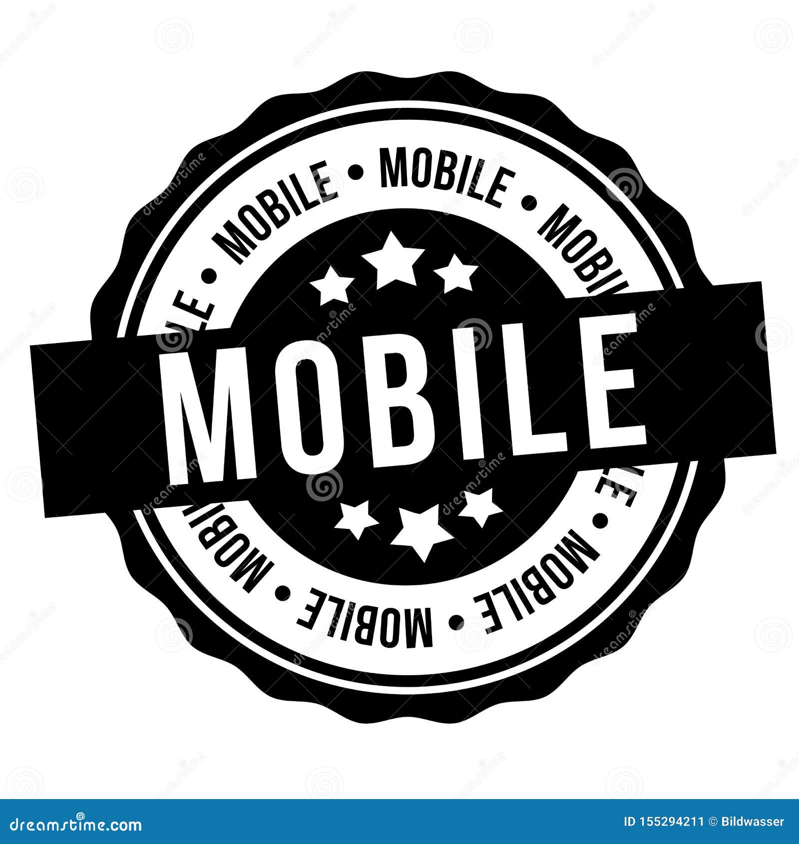 Mobile Stamp Badge. Eps 10 Vector Stock Vector - Illustration of ...