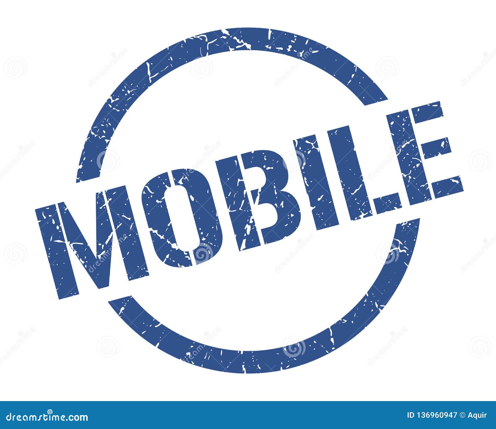 Mobile stamp stock vector. Illustration of sign, scratched - 136960947