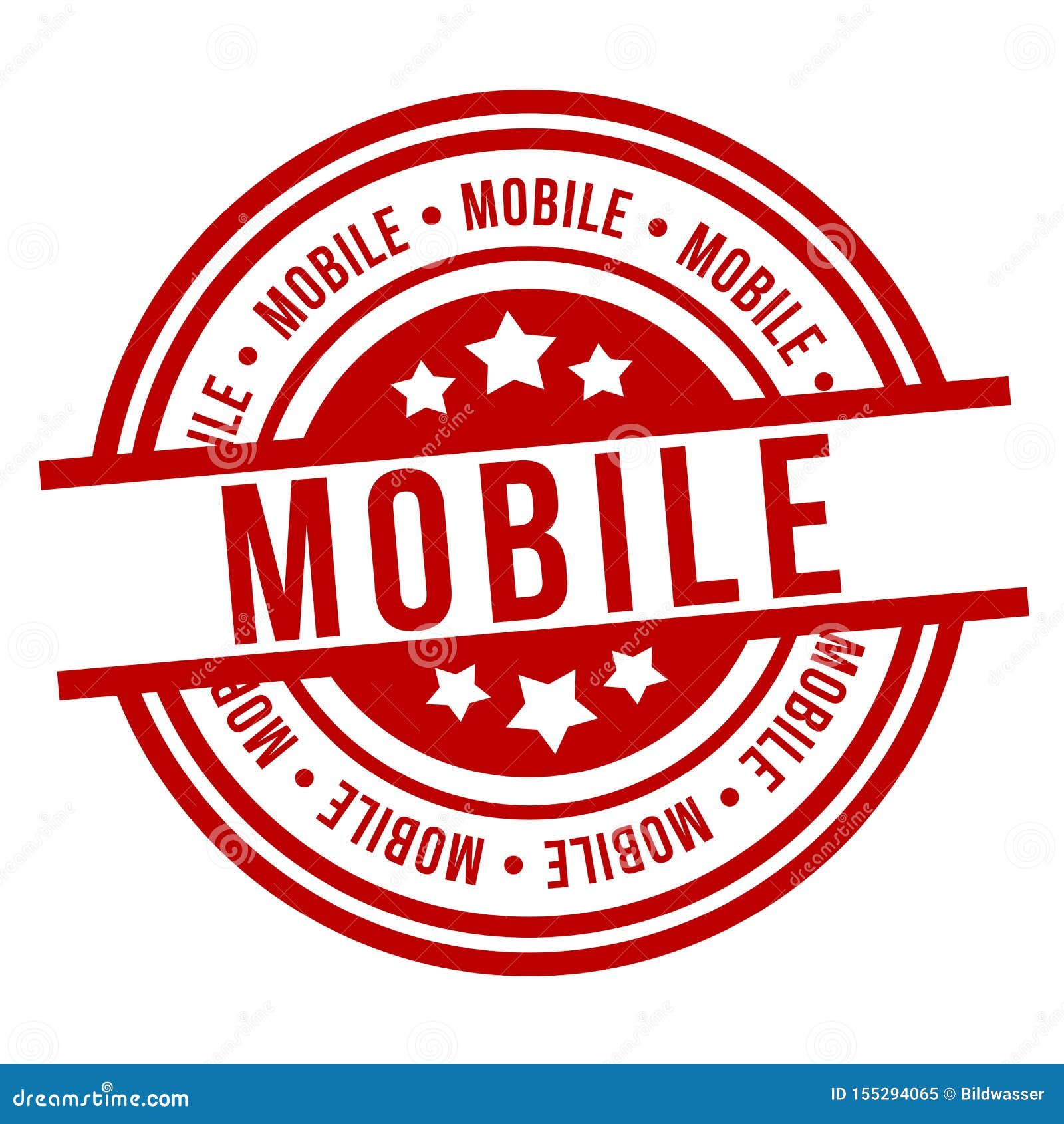 Mobile Stamp. Red Badge stock vector. Illustration of links - 155294065