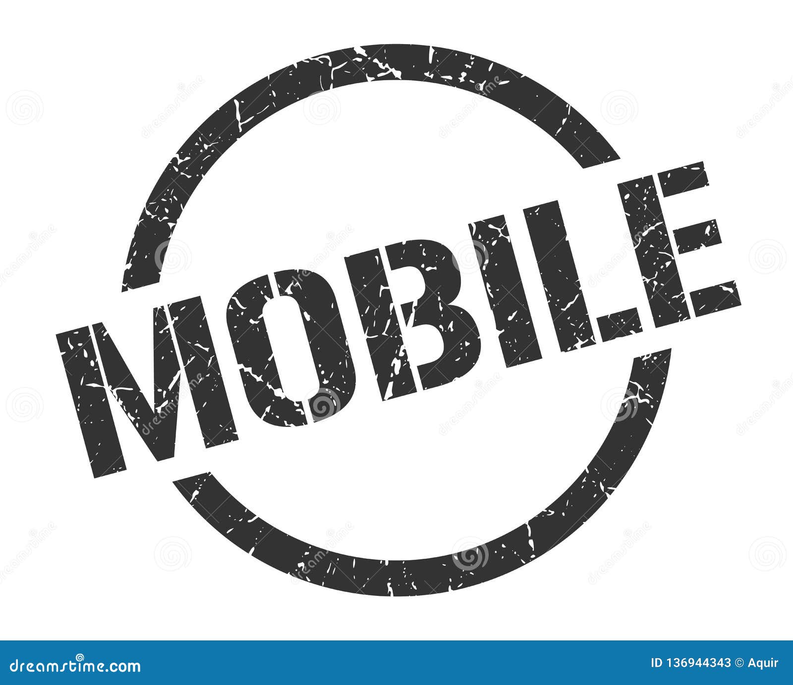 Mobile stamp stock vector. Illustration of mobile, insignia - 136944343