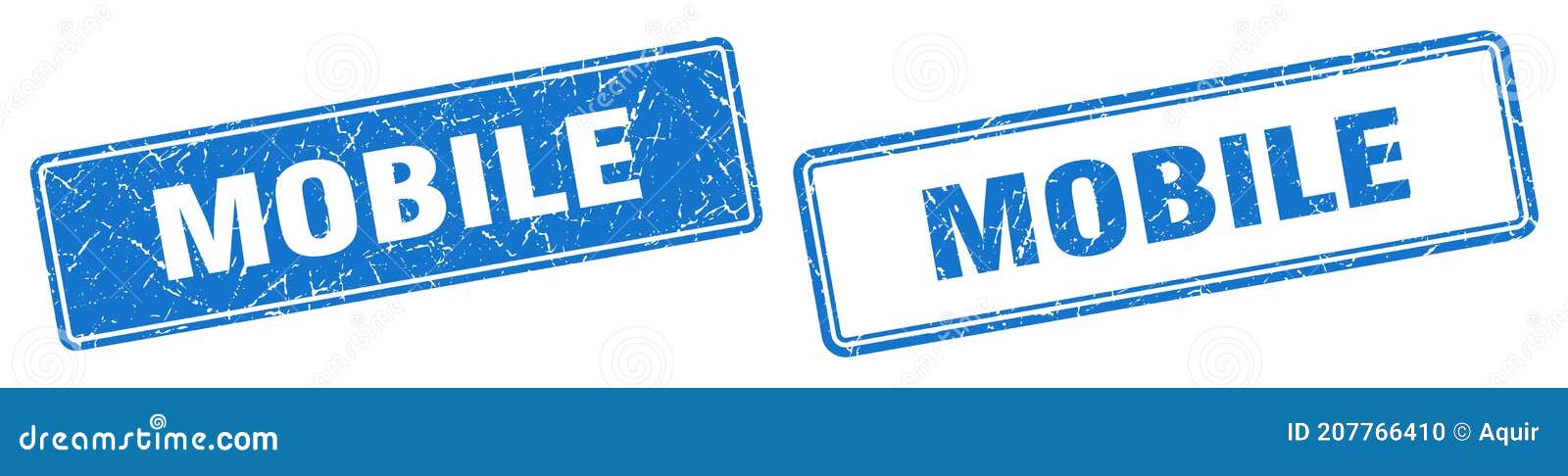 Mobile Stamp Set. Mobile Square Grunge Sign Stock Vector - Illustration ...