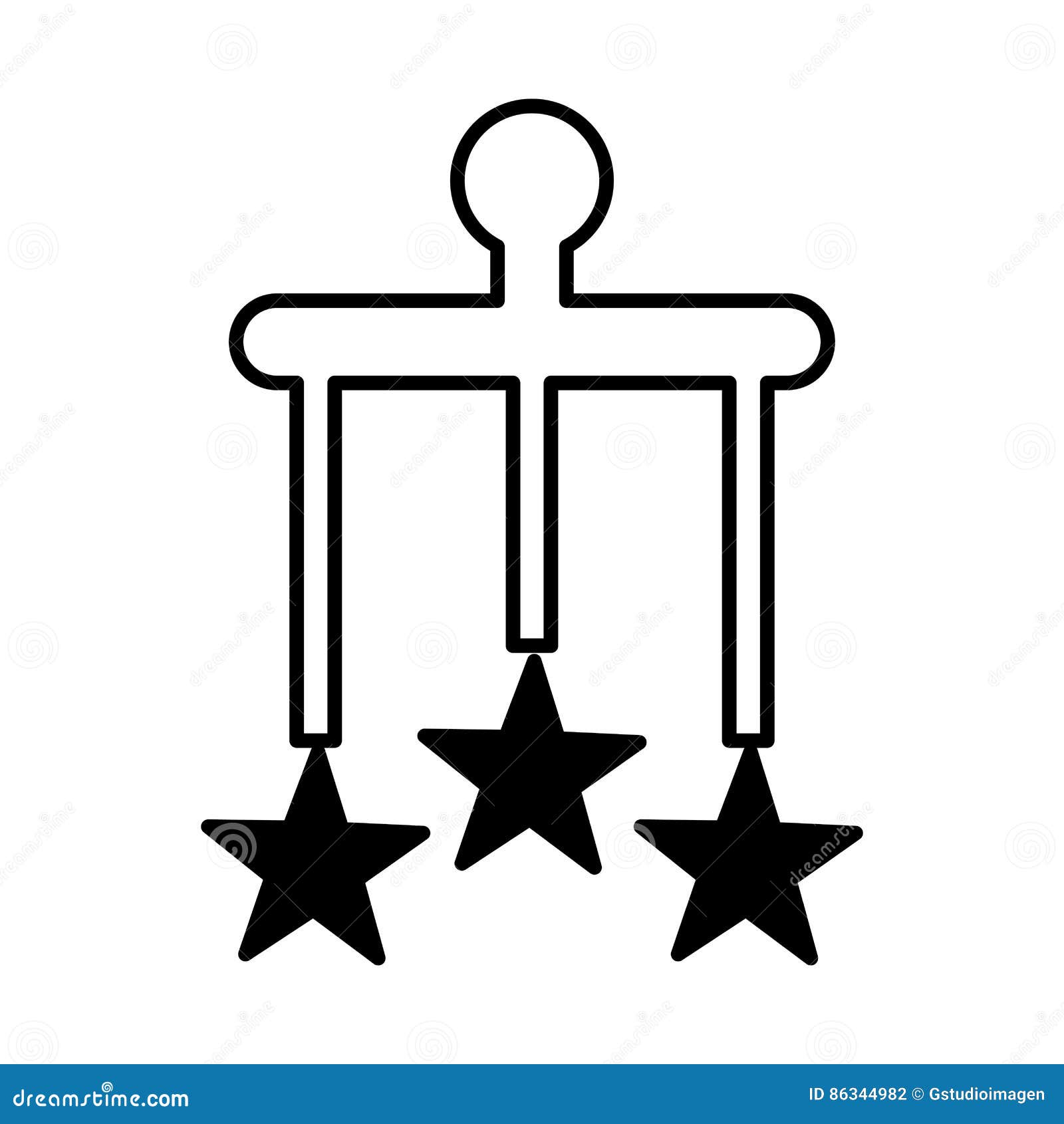 Mobile with stars icon stock vector. Illustration of template - 86344982