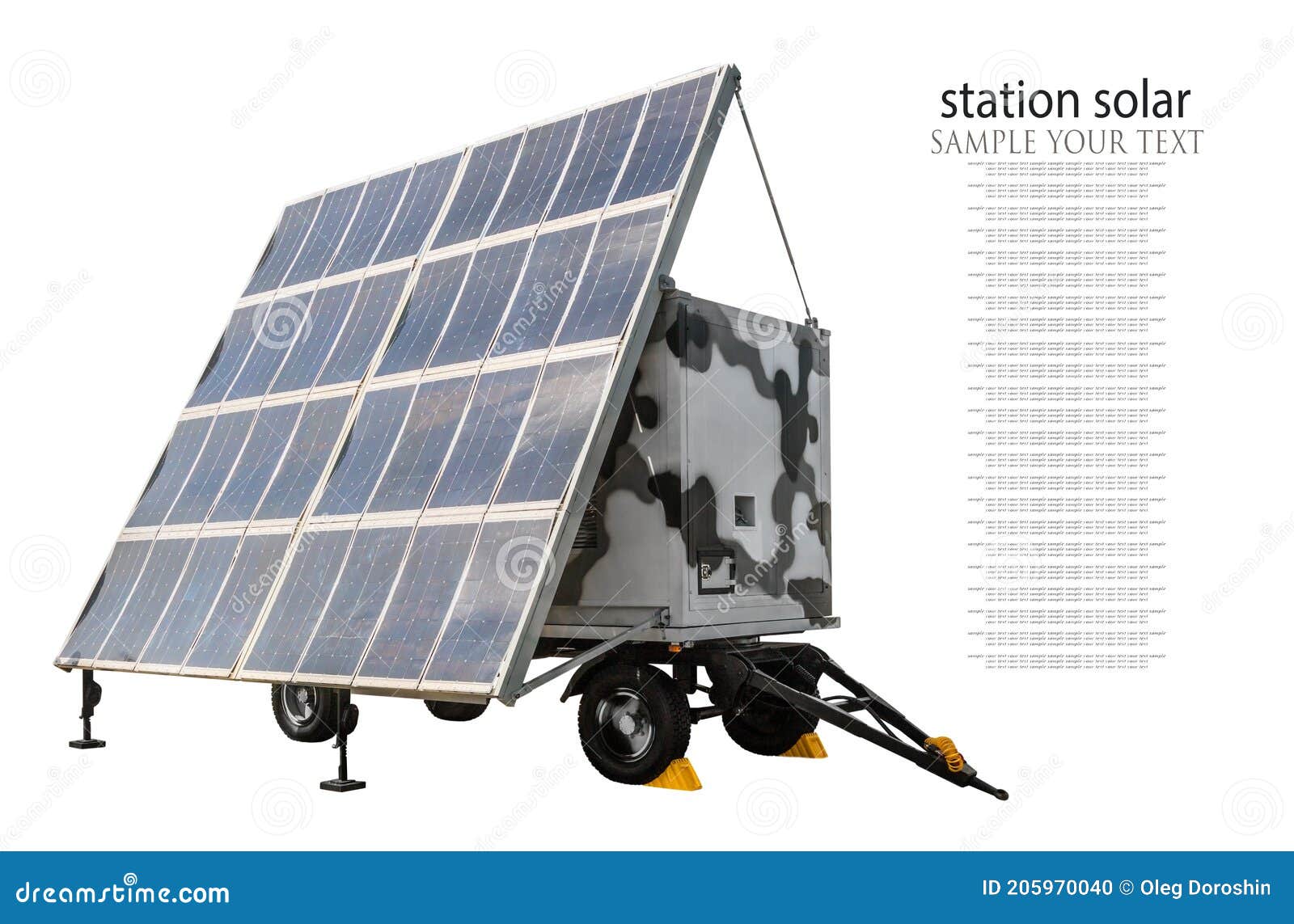 Mobile Station Solar Powered Power Generator Isolated Stock Photo ...