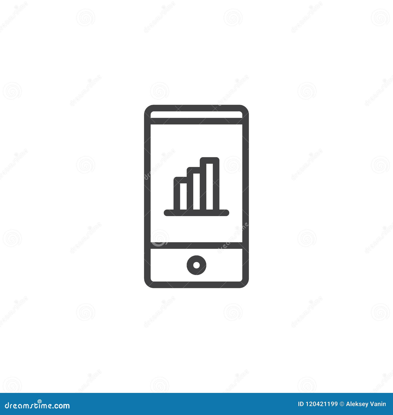 Mobile Statistics Outline Icon Stock Vector - Illustration of editable ...